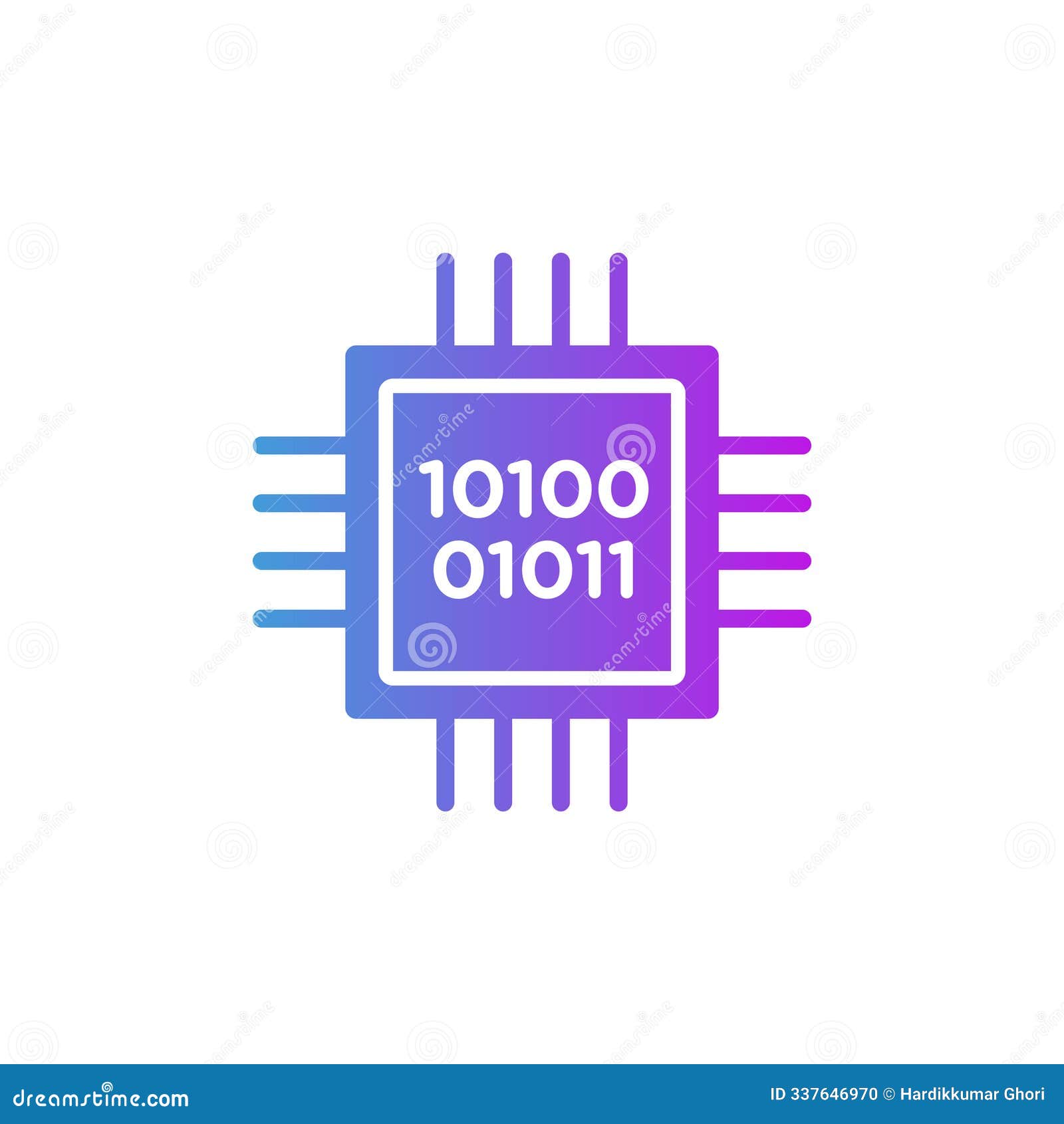 Computation Icon Set. Cloud Server Processor Technology Vector Symbol ...