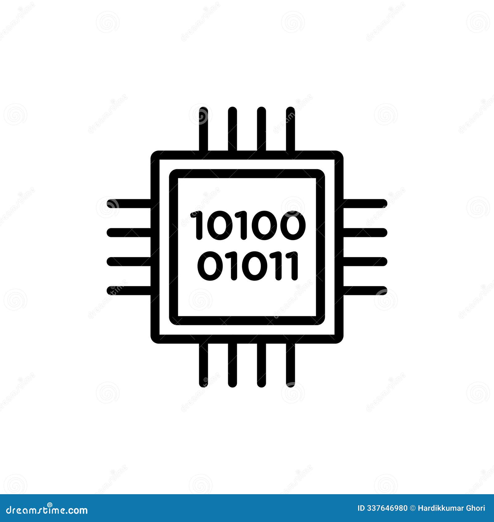 Computation Icon Set. Cloud Server Processor Technology Vector Symbol ...