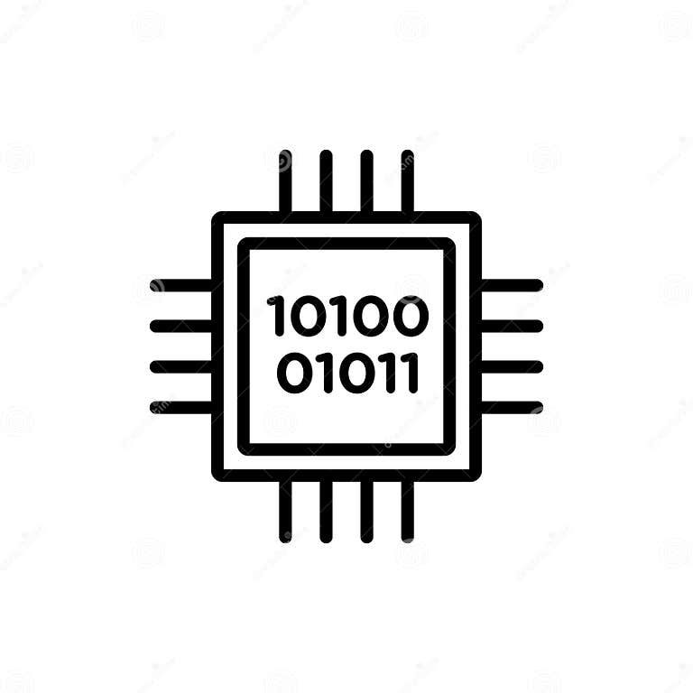 Computation Icon Set. Cloud Server Processor Technology Vector Symbol ...