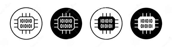 Computation Icon Set. Cloud Server Processor Technology Vector Symbol ...