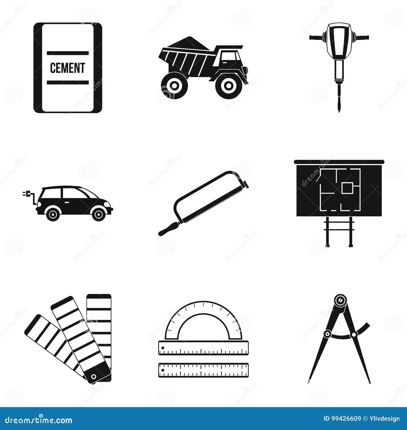 Computation Icons Set, Simple Style Stock Vector - Illustration of plan ...