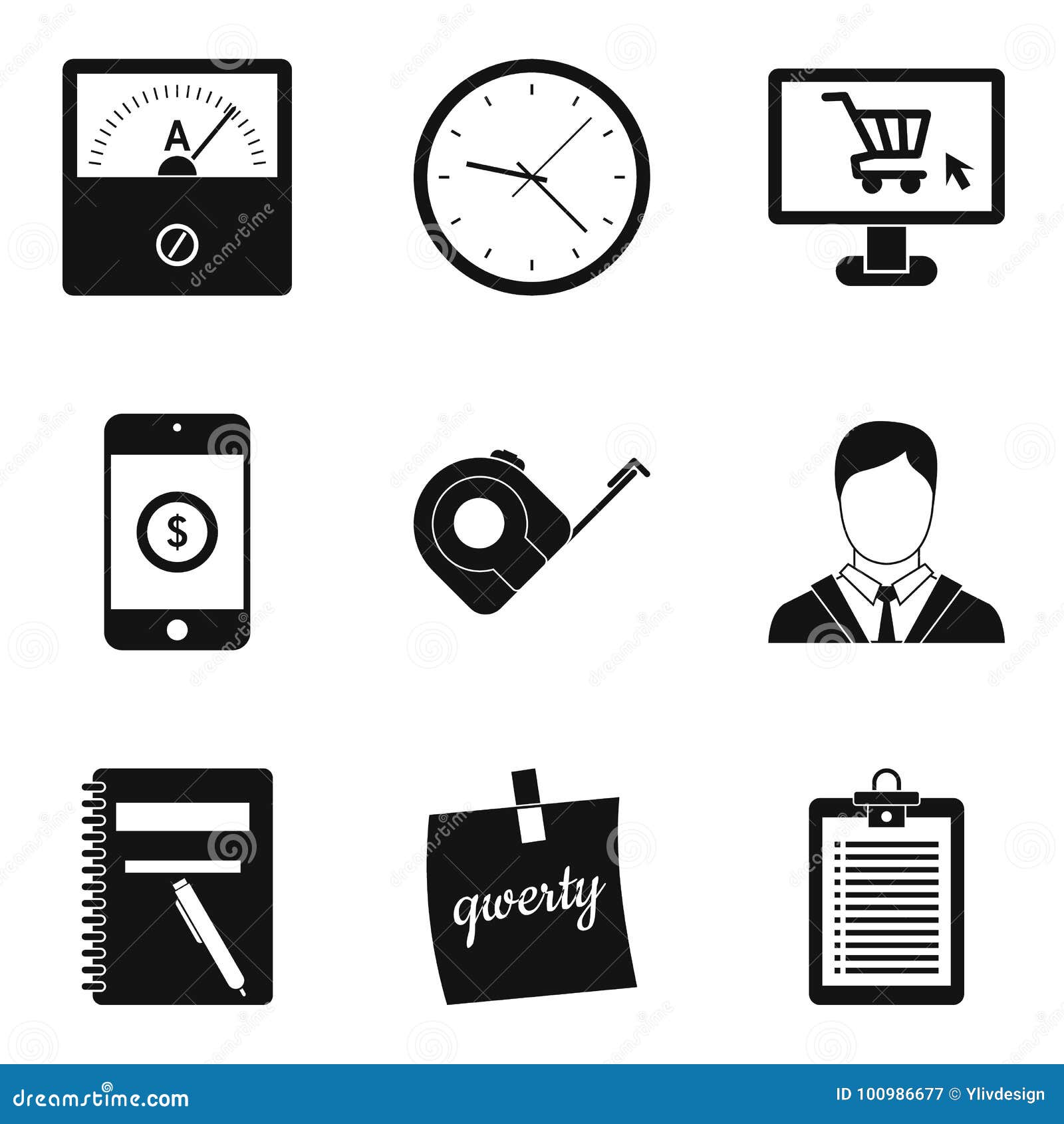 Computation Icons Set, Simple Style Stock Vector - Illustration of ...