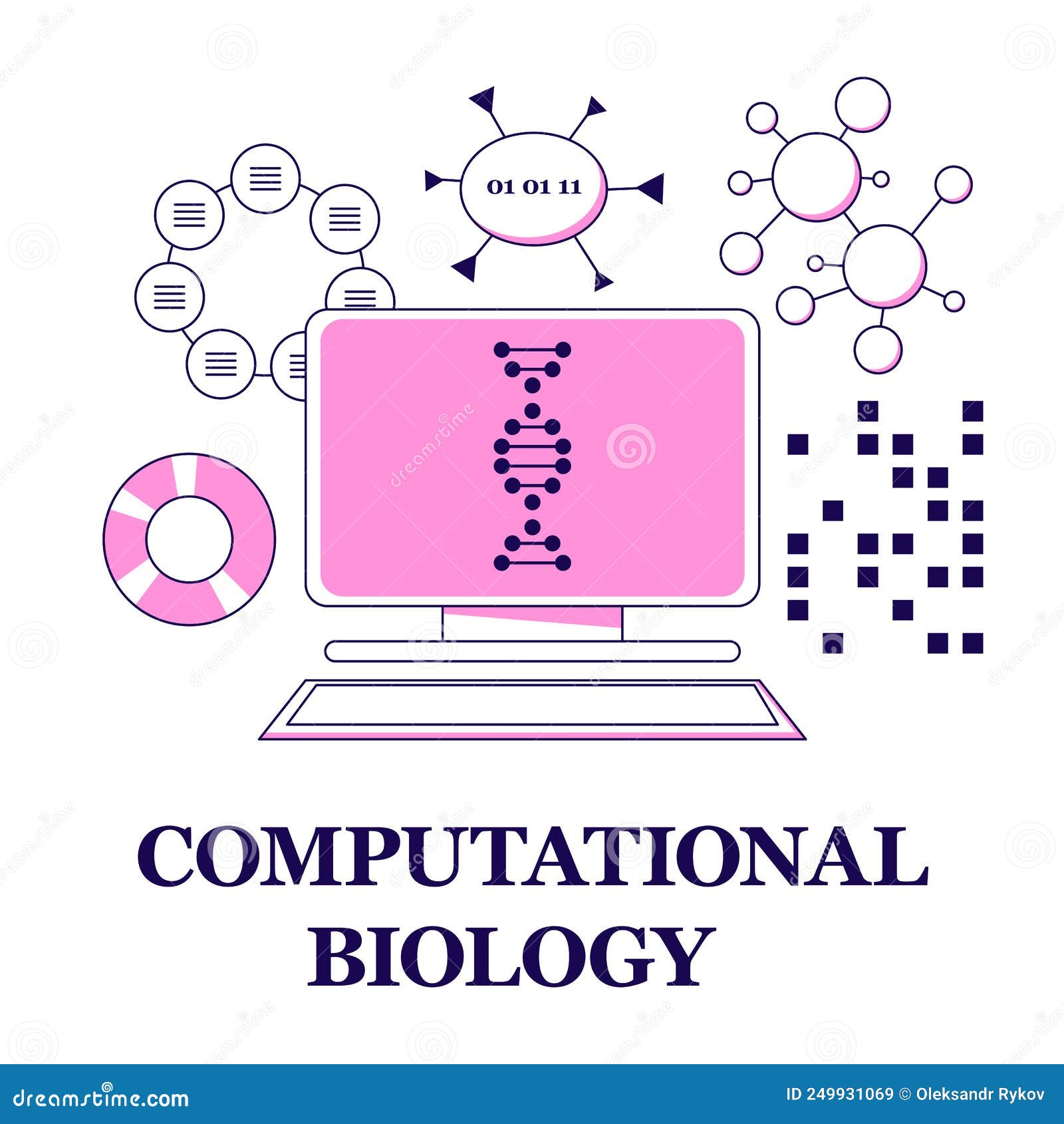Computational Biology Concept. Stock Vector - Illustration of ...