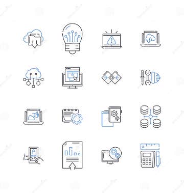 Computational Devices Line Icons Collection. Processor, Silicon ...