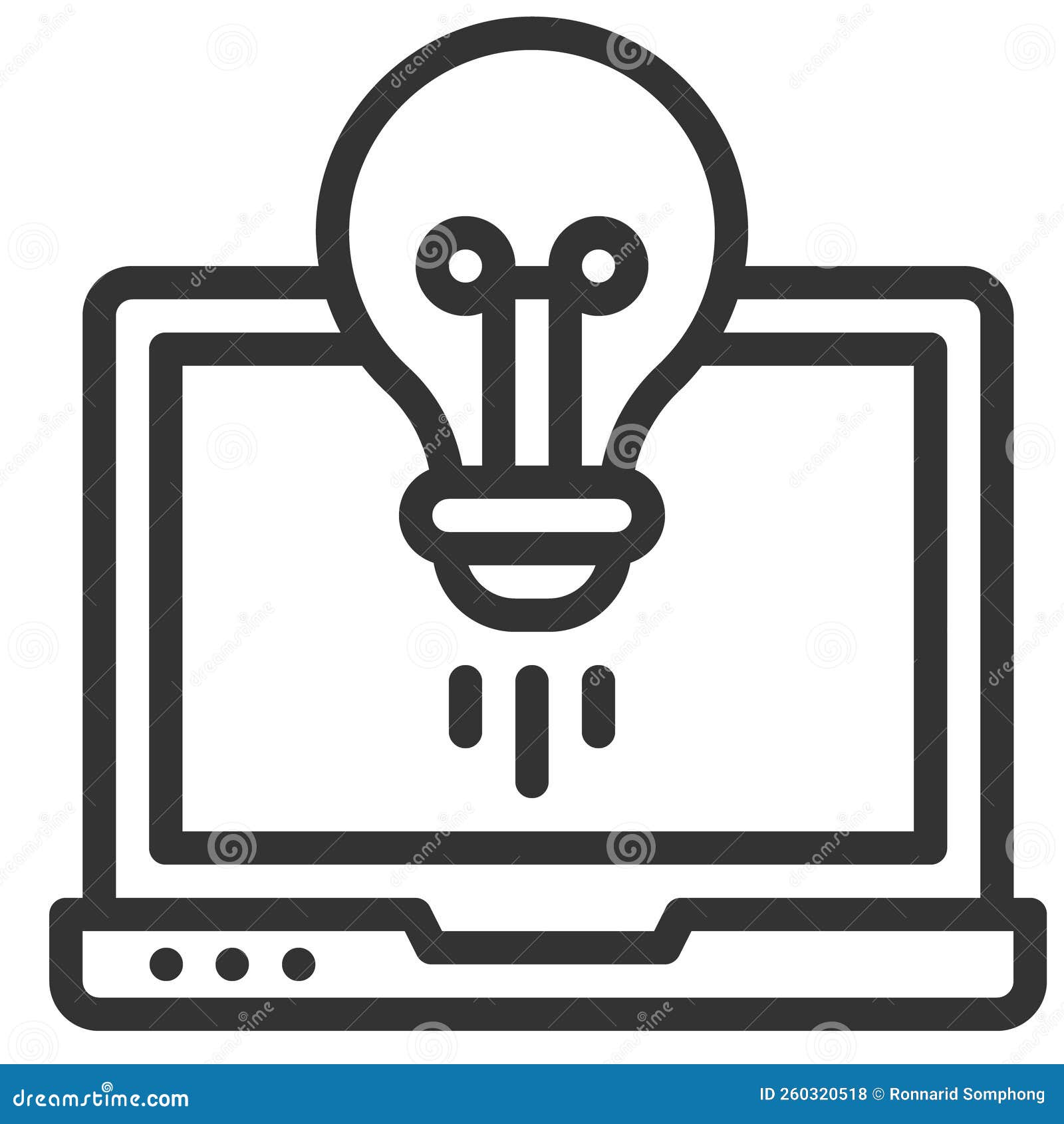 Computational Thinking Icon Line Vector Illustration Stock Vector
