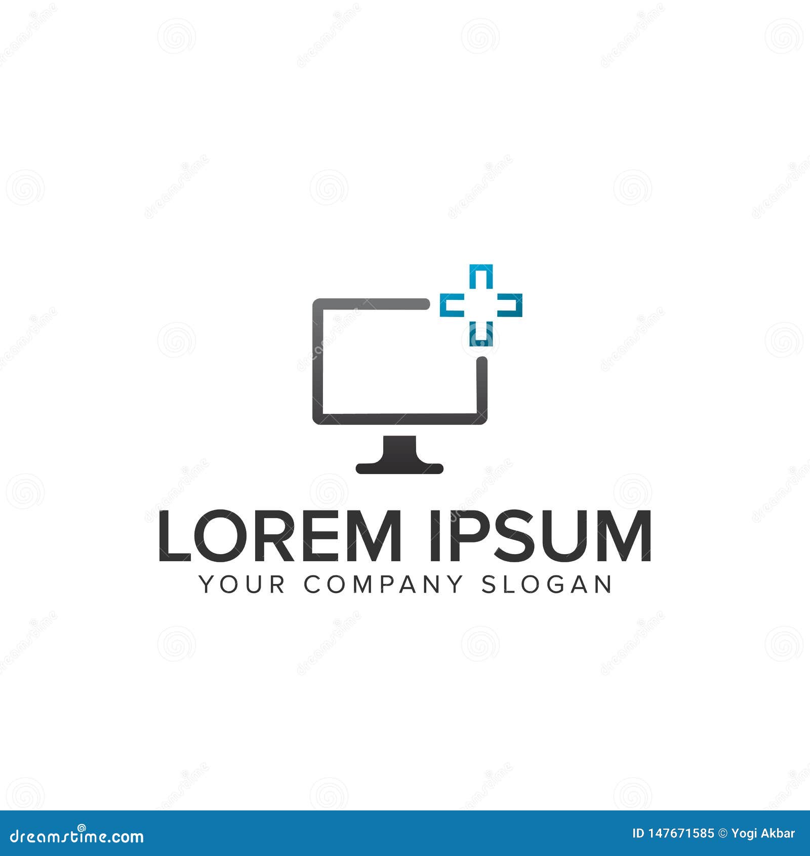 Computeer Screen Servisce Logo Stock Vector - Illustration of ...