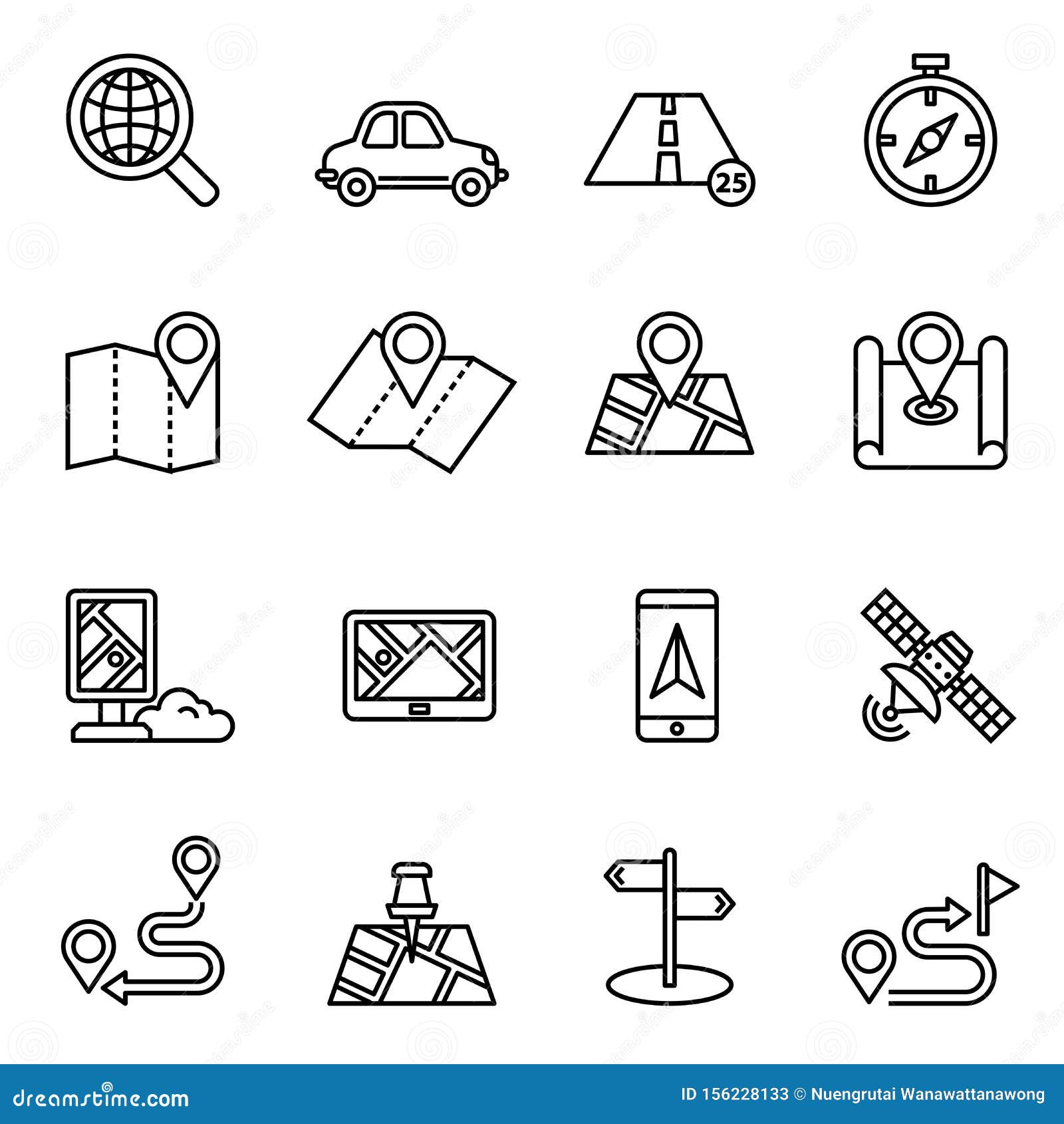 Maps And Location Icon. Filled Maps And Location Icon For Website ...