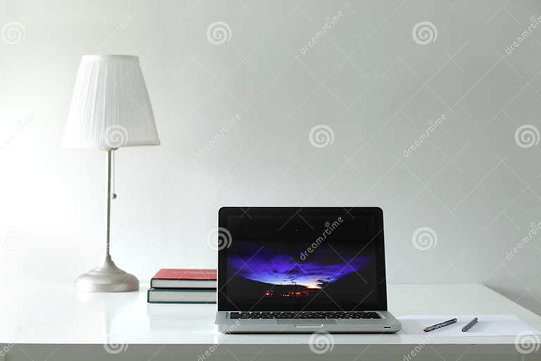 Computer stock photo. Image of laptop, white, workplace - 16090756
