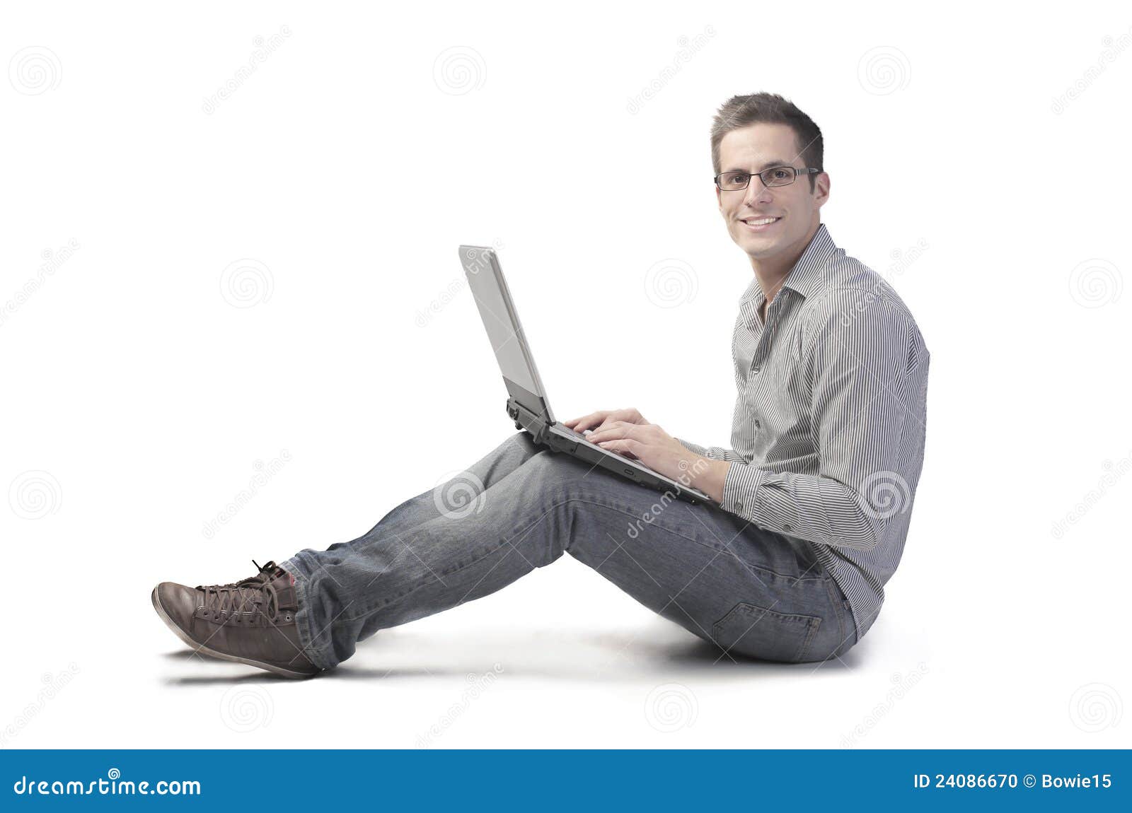 Computer stock photo. Image of laptop, white, happy, smile - 24086670