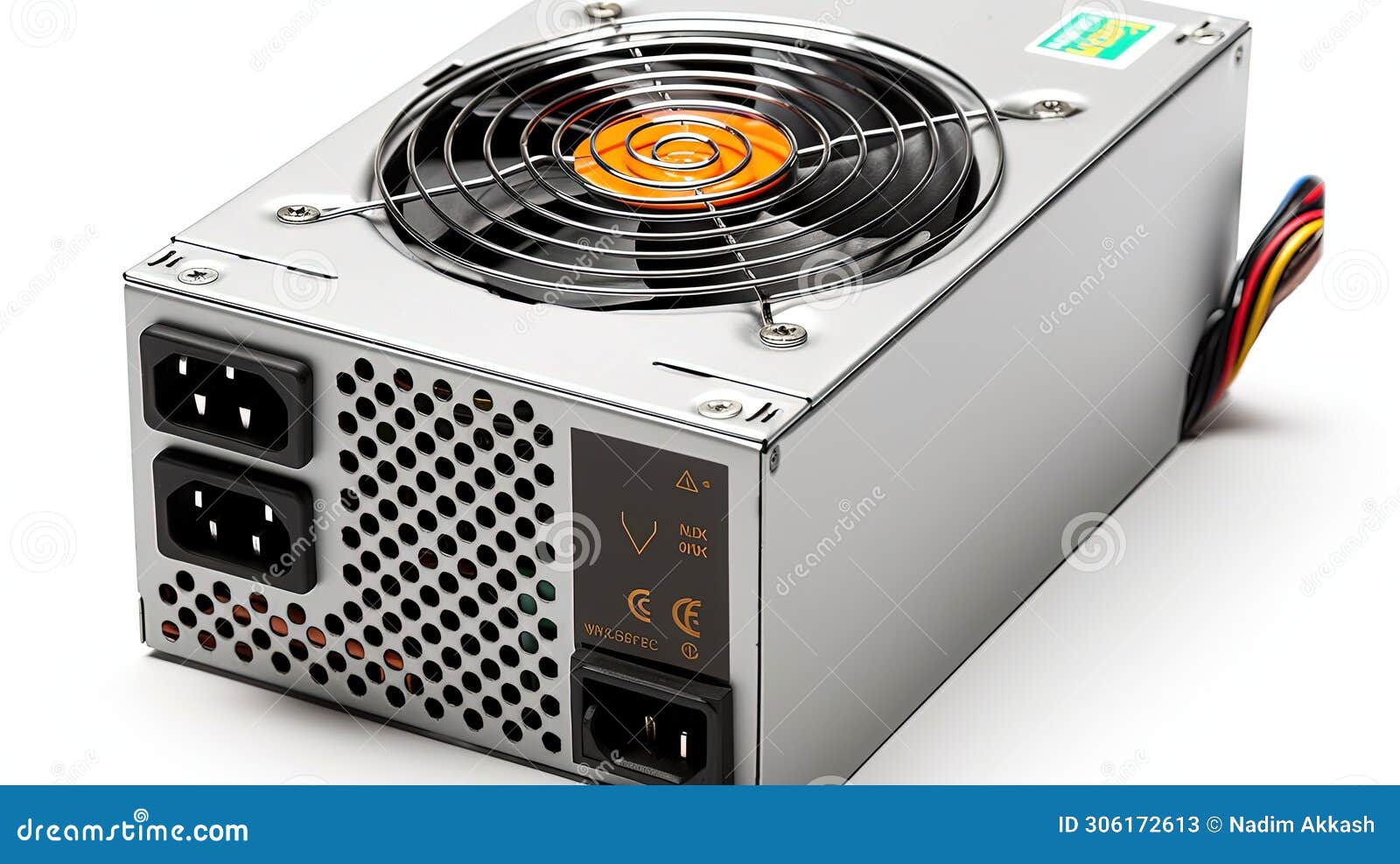 Computer AC Power Supply Unit Isolated on White Generative Ai Stock ...