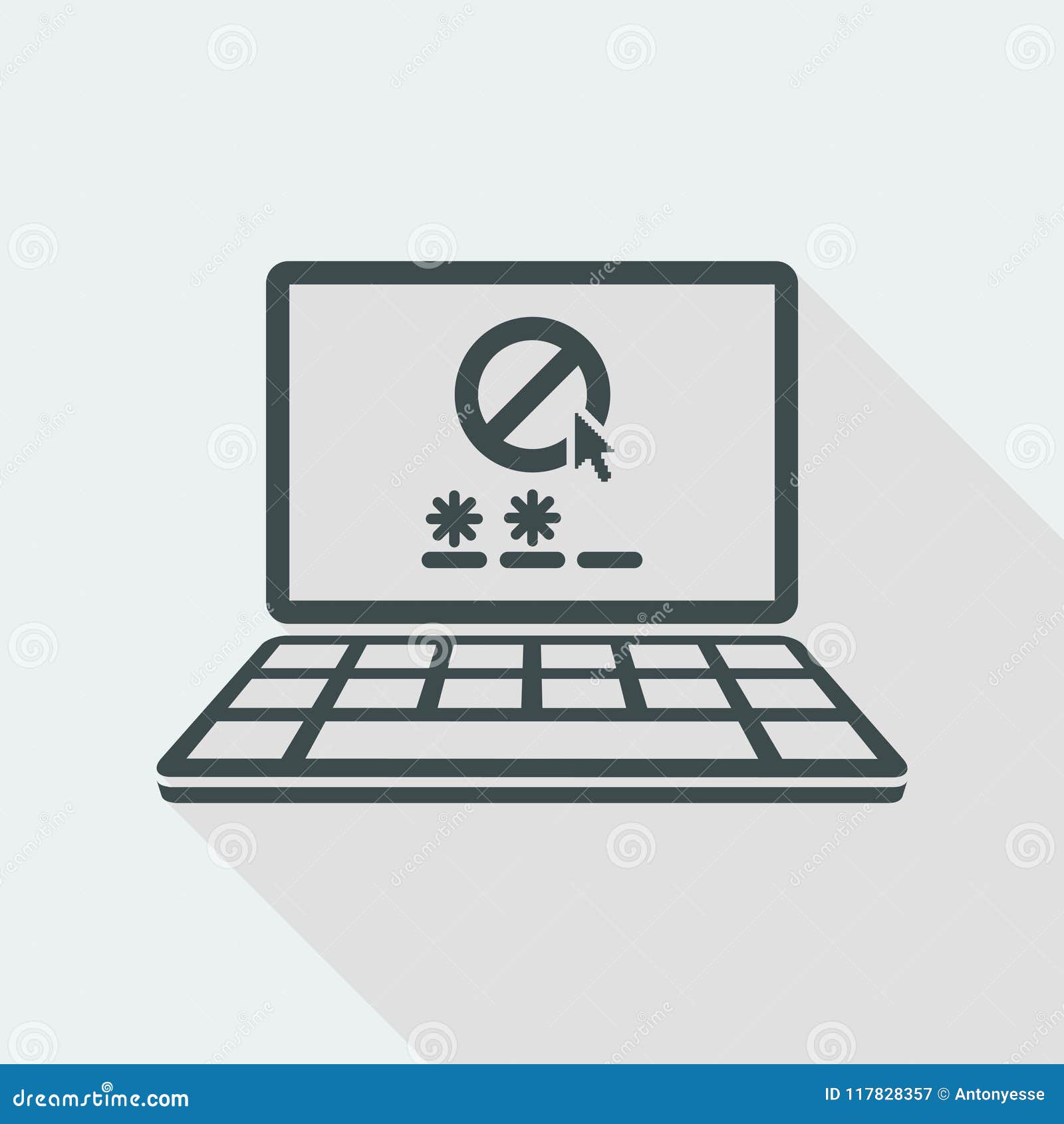 Computer Access Denied - Vector Flat Icon Stock Vector - Illustration ...