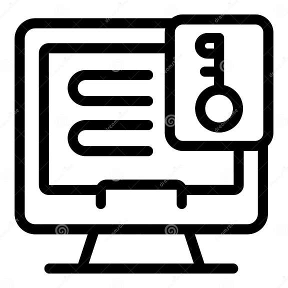 Computer Accessing Secure Data with Key Symbol for Encryption Stock ...
