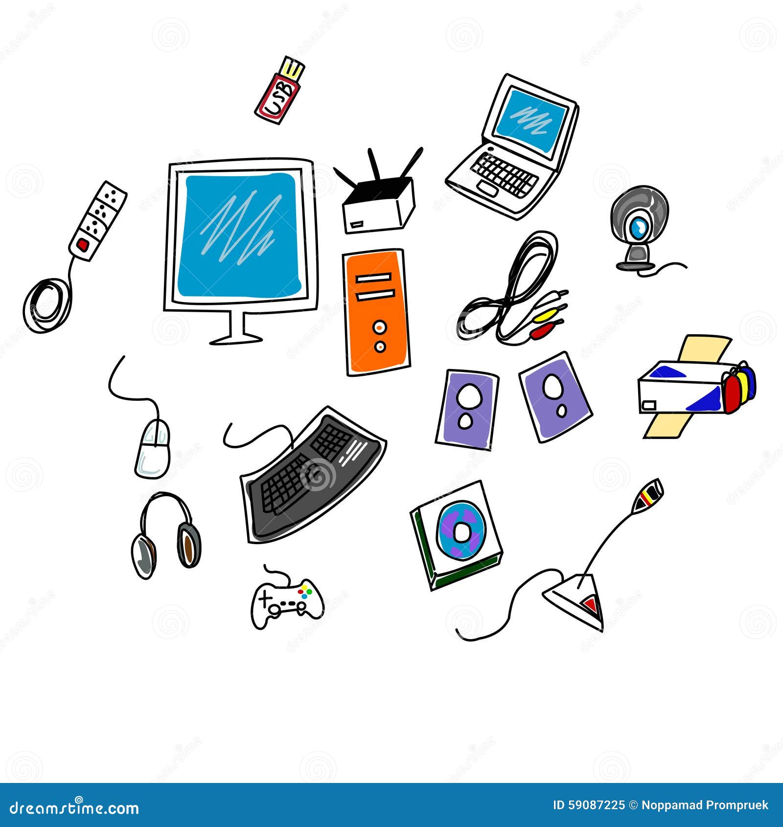 Computer accessories stock illustration. Illustration of internet ...
