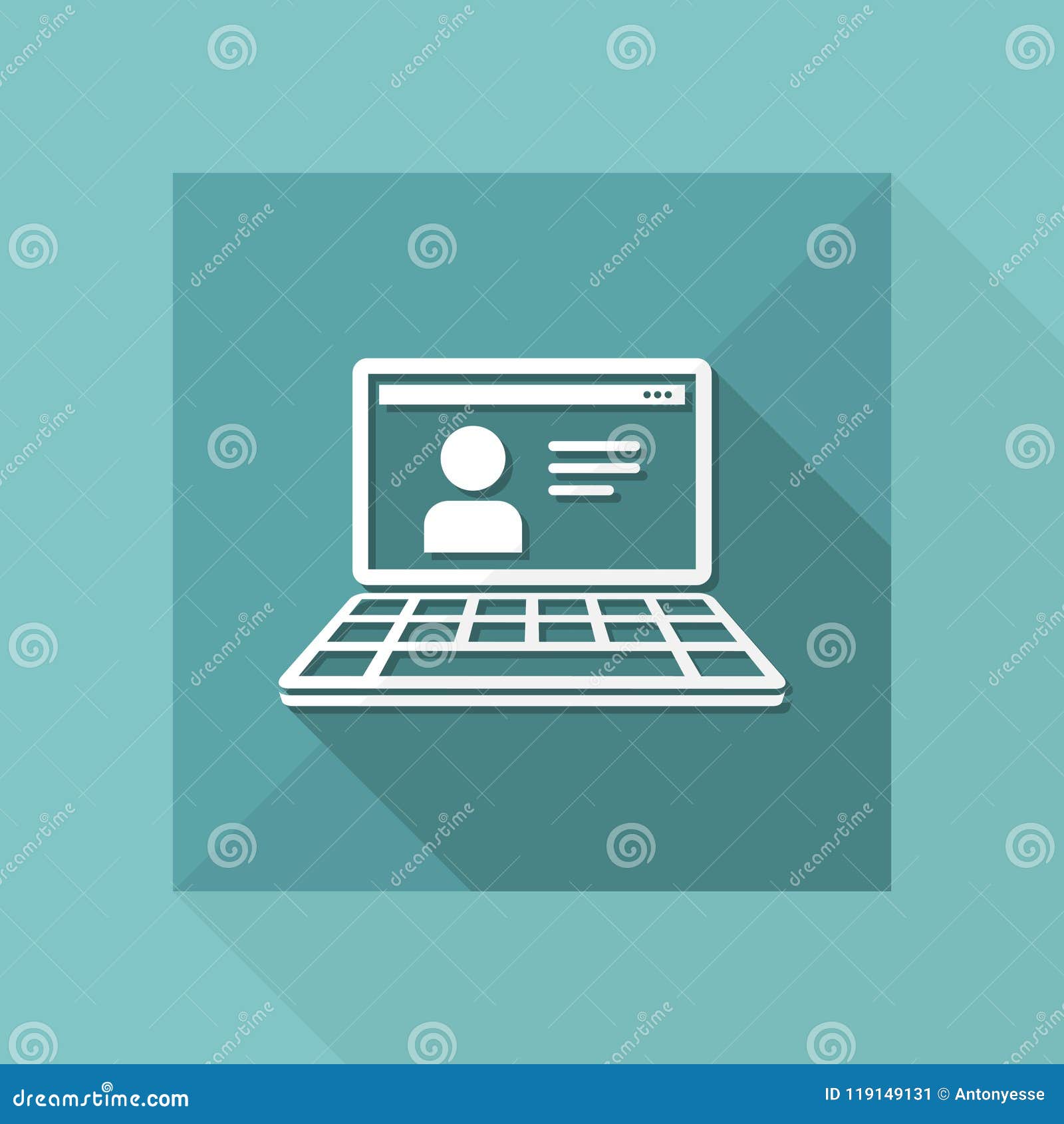 Computer Account - Flat Minimal Icon Stock Vector - Illustration of ...