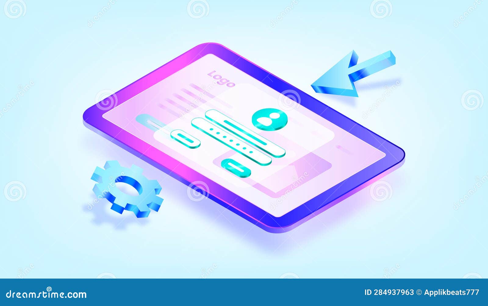 Computer and Account Login and Password Form Page on Screen. Sign in To ...