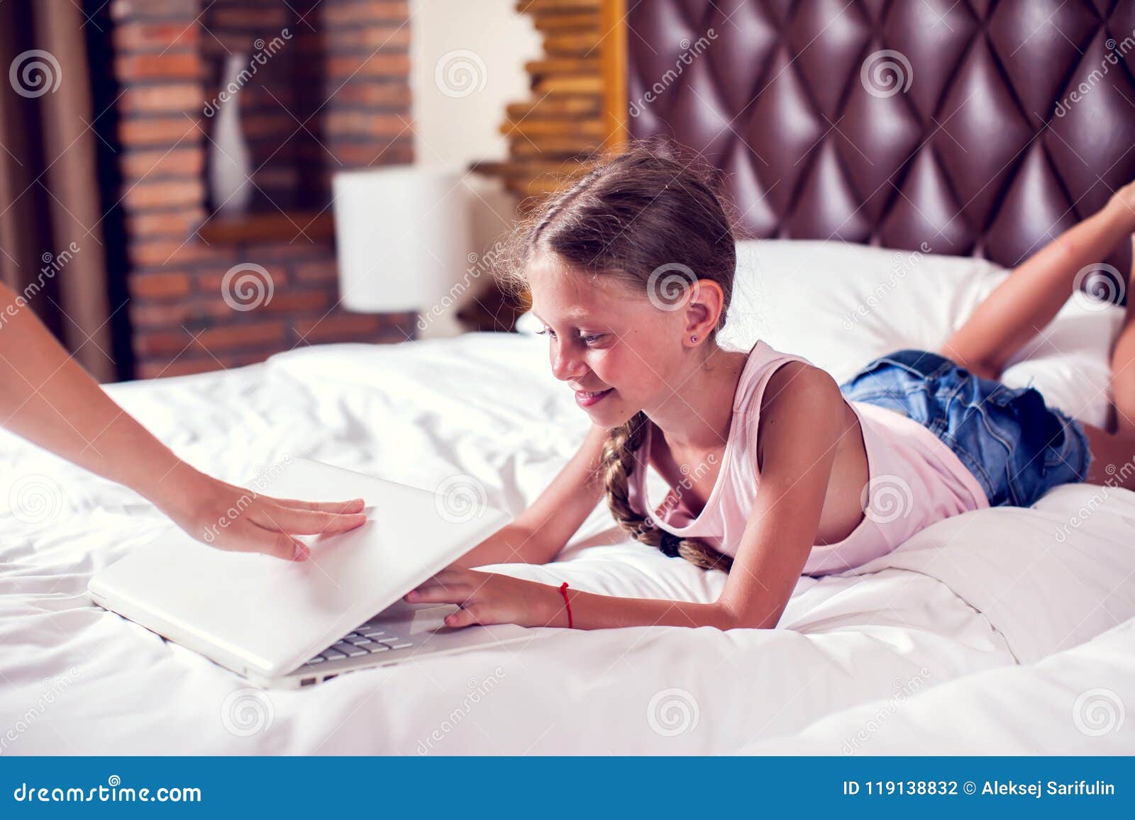 Computer Addiction - Mother Taking Computer from the Child Stock Photo ...