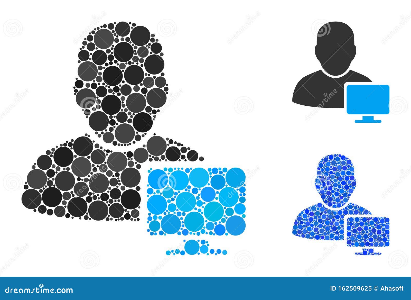 Computer Administrator Composition Icon of Circle Dots Stock Vector ...