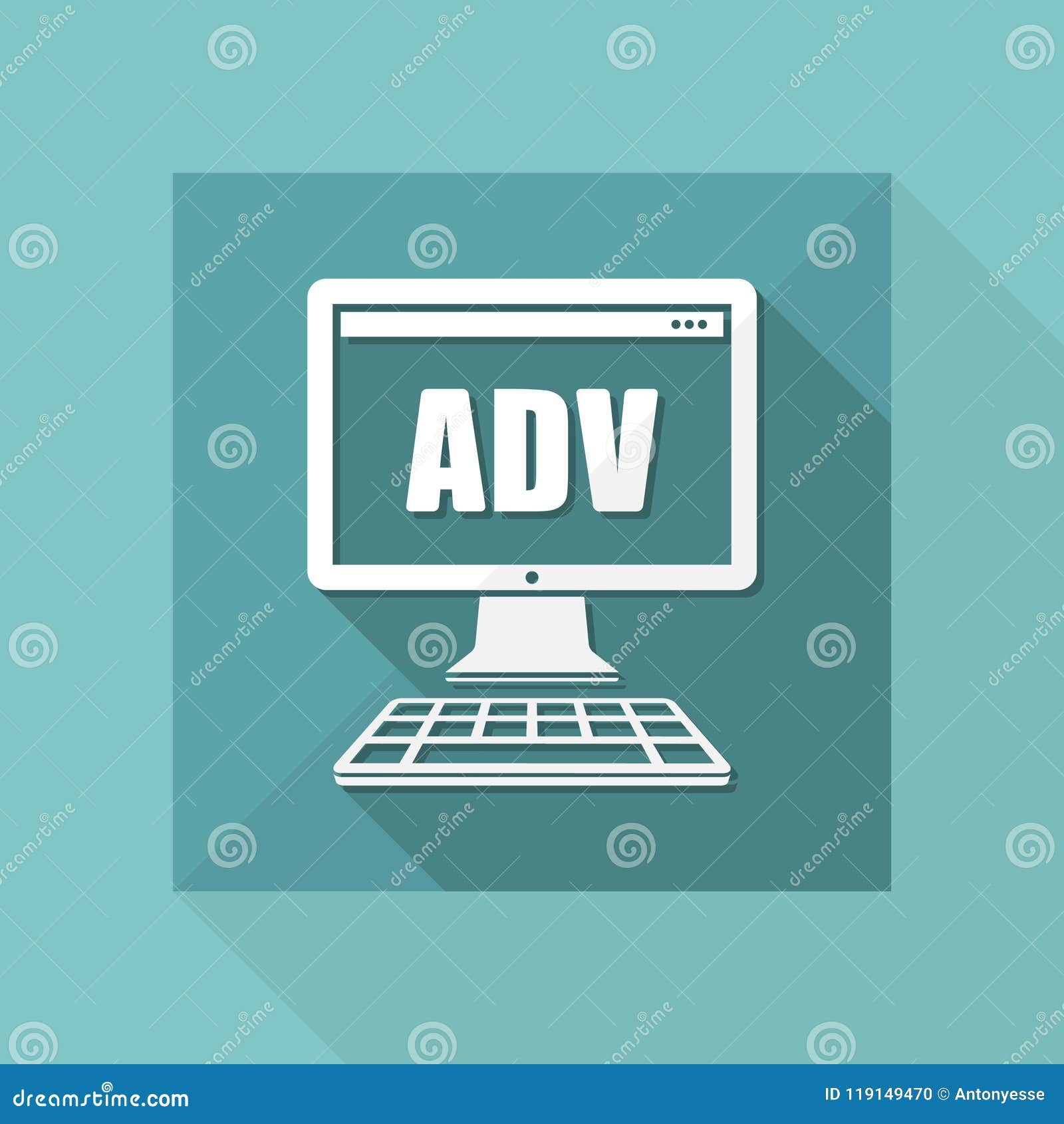 Computer Advertising - Vector Flat Minimal Icon Stock Vector ...