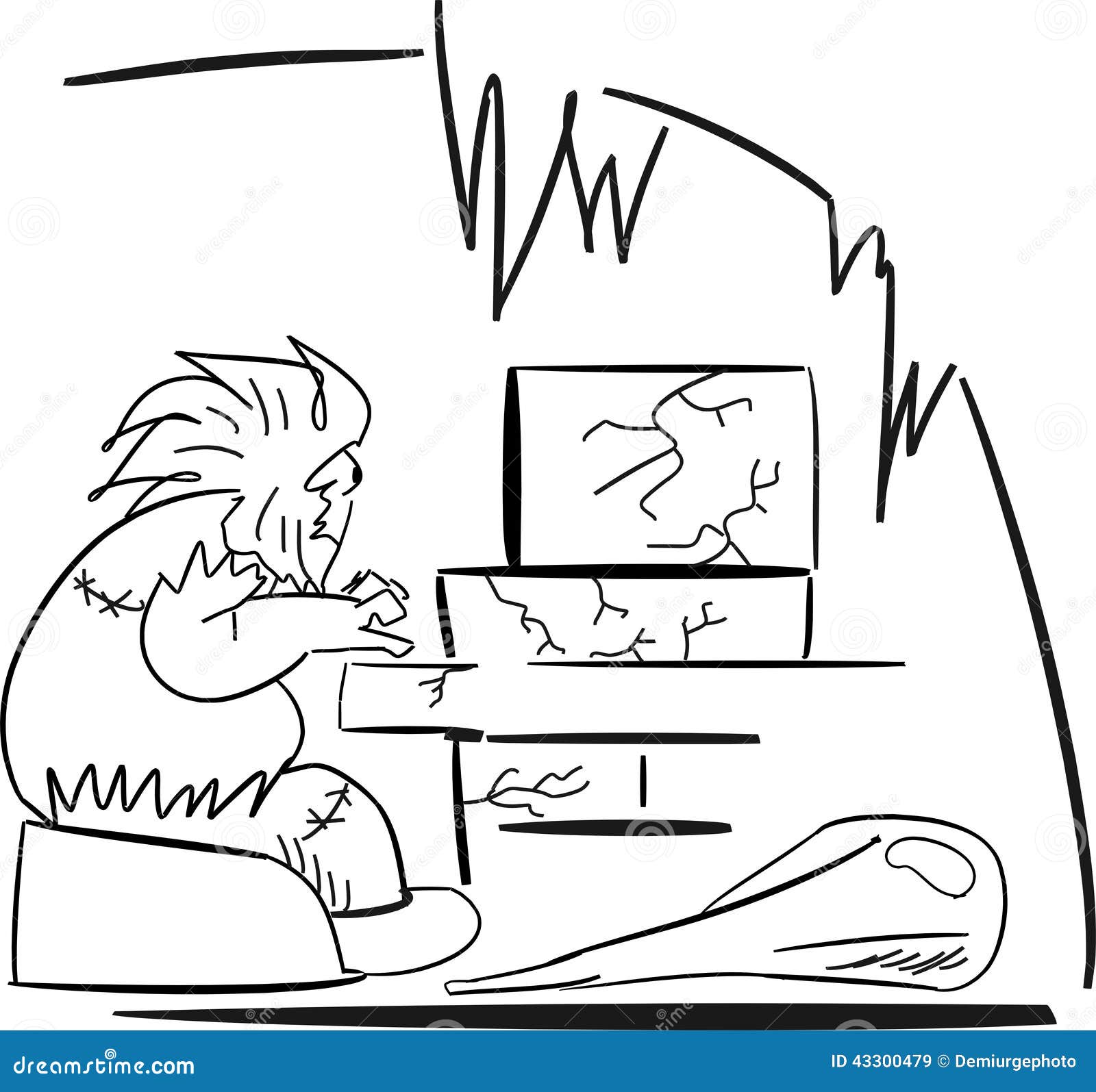 Computer Age stock vector. Illustration of neanderthal - 43300479