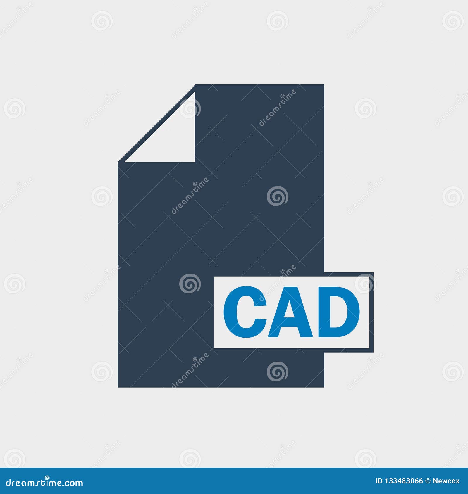 Computer Aided Design CAD File Format Icon on Gray Background Stock ...