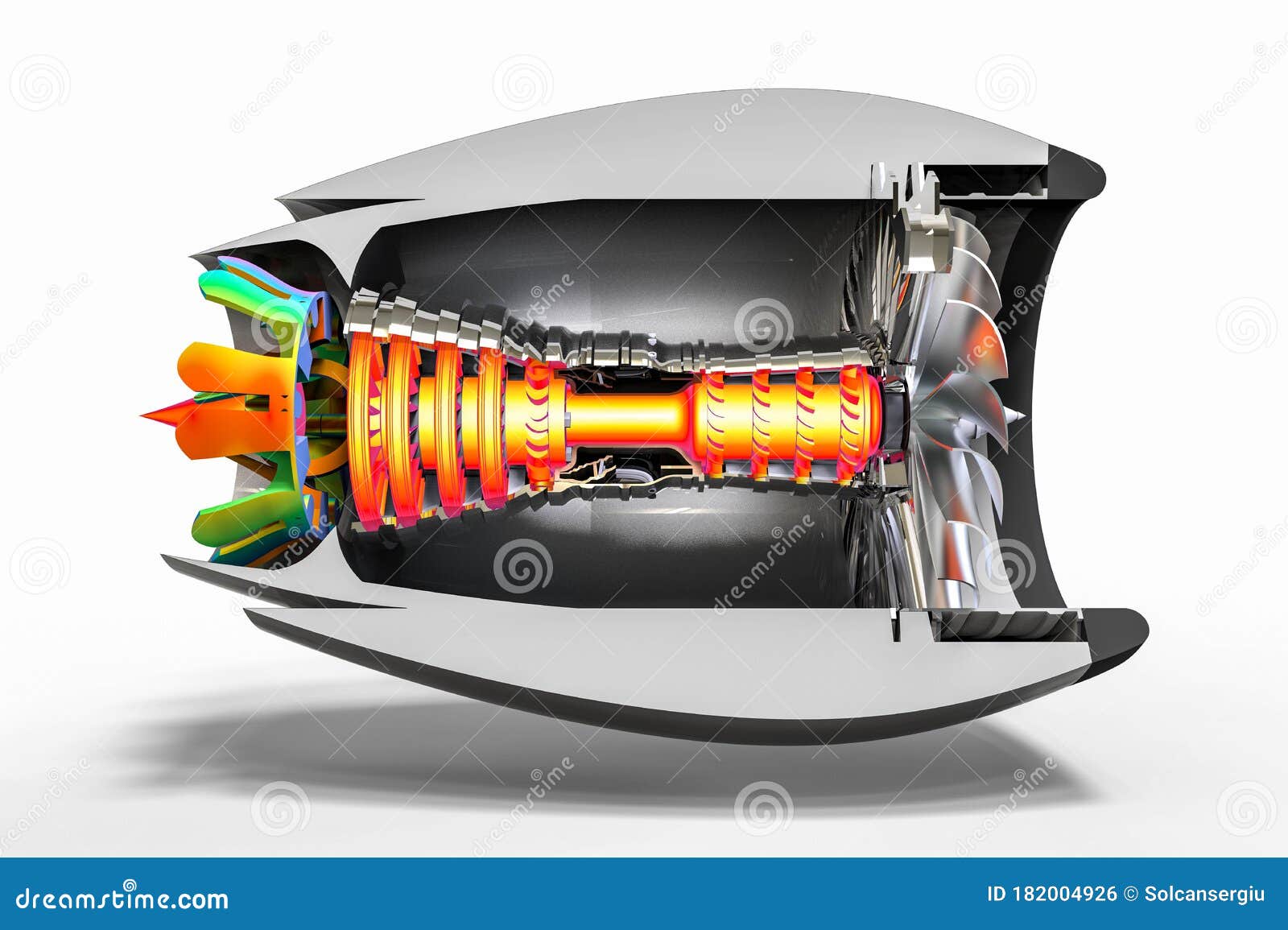 Computer Aided Design with 3D Software. Airplane Engine Development ...