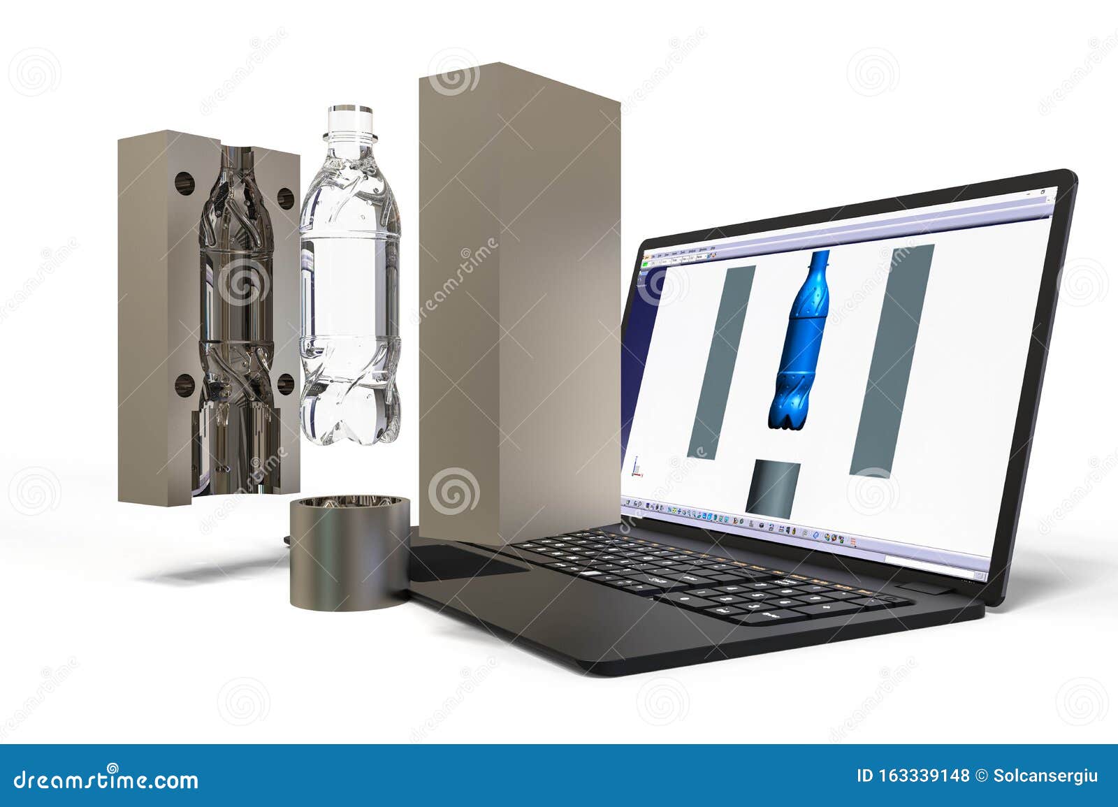 Computer Aided Design in Mold Design with 3D Software. Stock ...