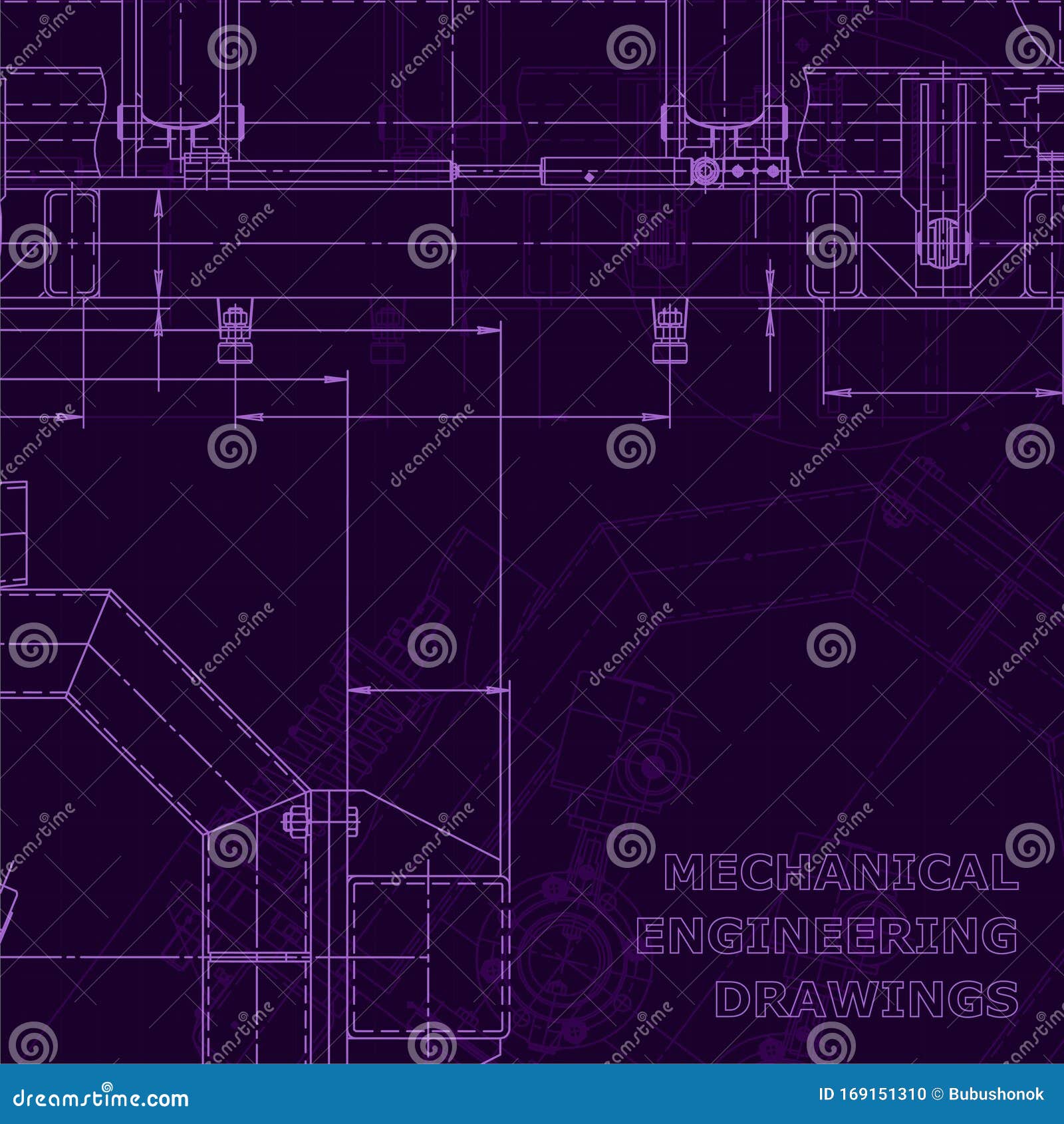 Vector Engineering Illustration. Cover, Flyer. Purple Cyberspace Stock ...