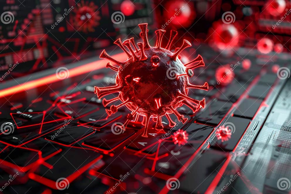 Computer Alert Cybersecurity Software Detecting Trojans Initiating ...