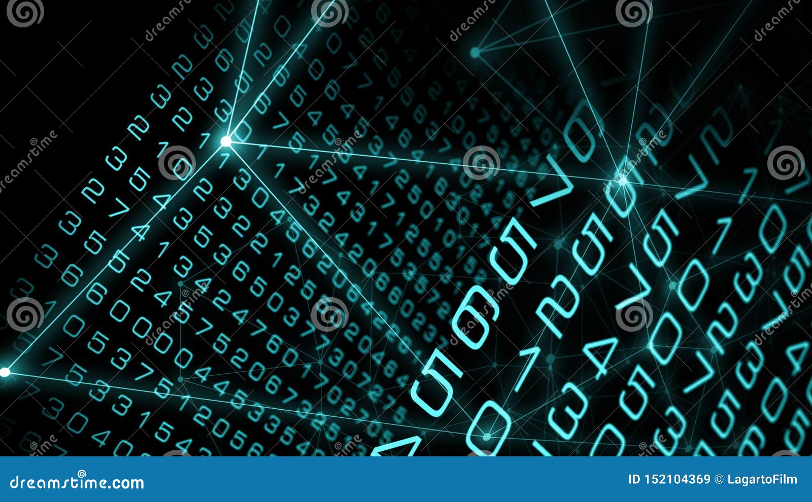 Random Numbers Dots and Numbers, Machine Learning Computers Stock ...