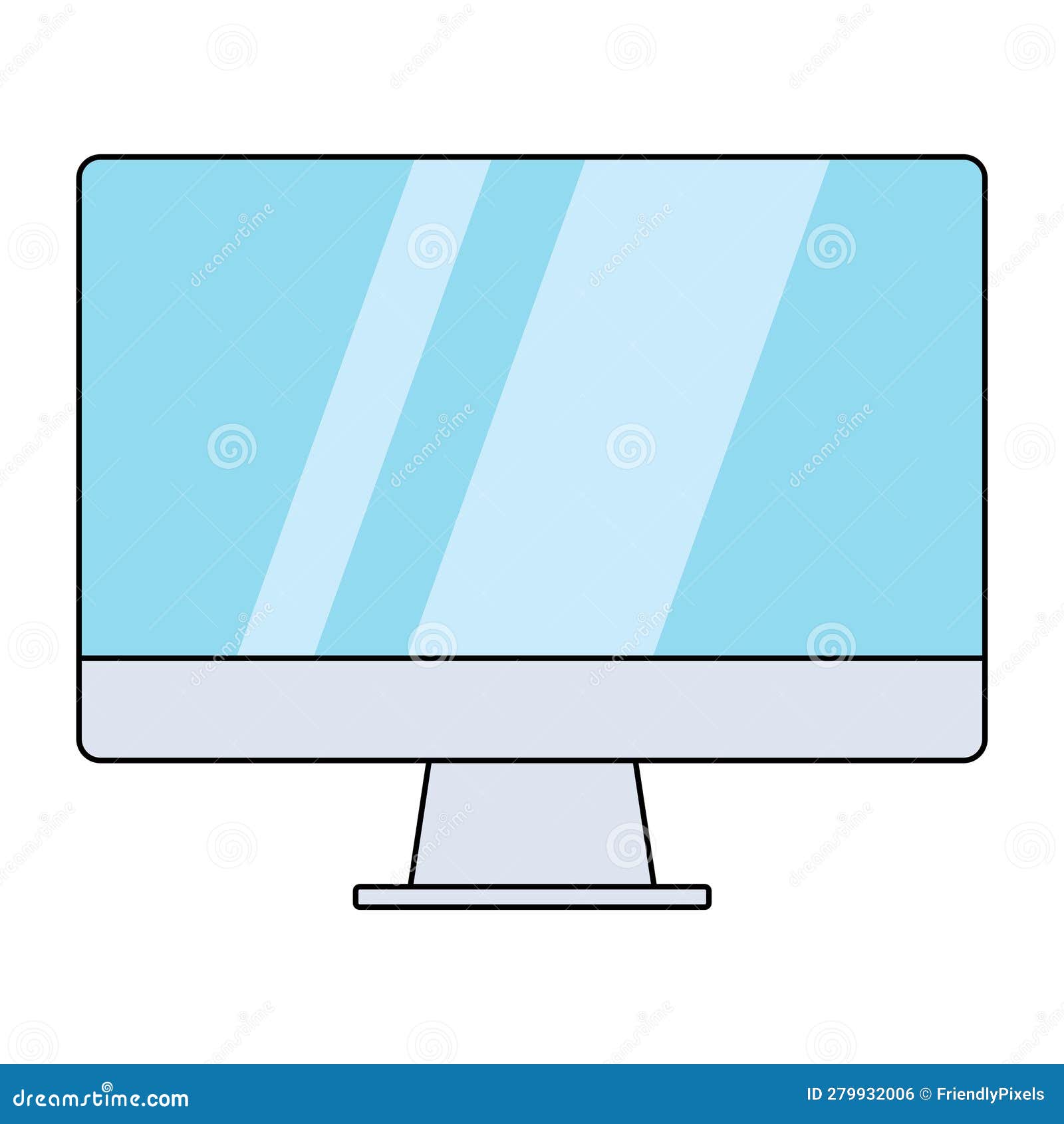 Computer All-in-One with Blank Screen. Icon. Cartoon Stock Vector ...
