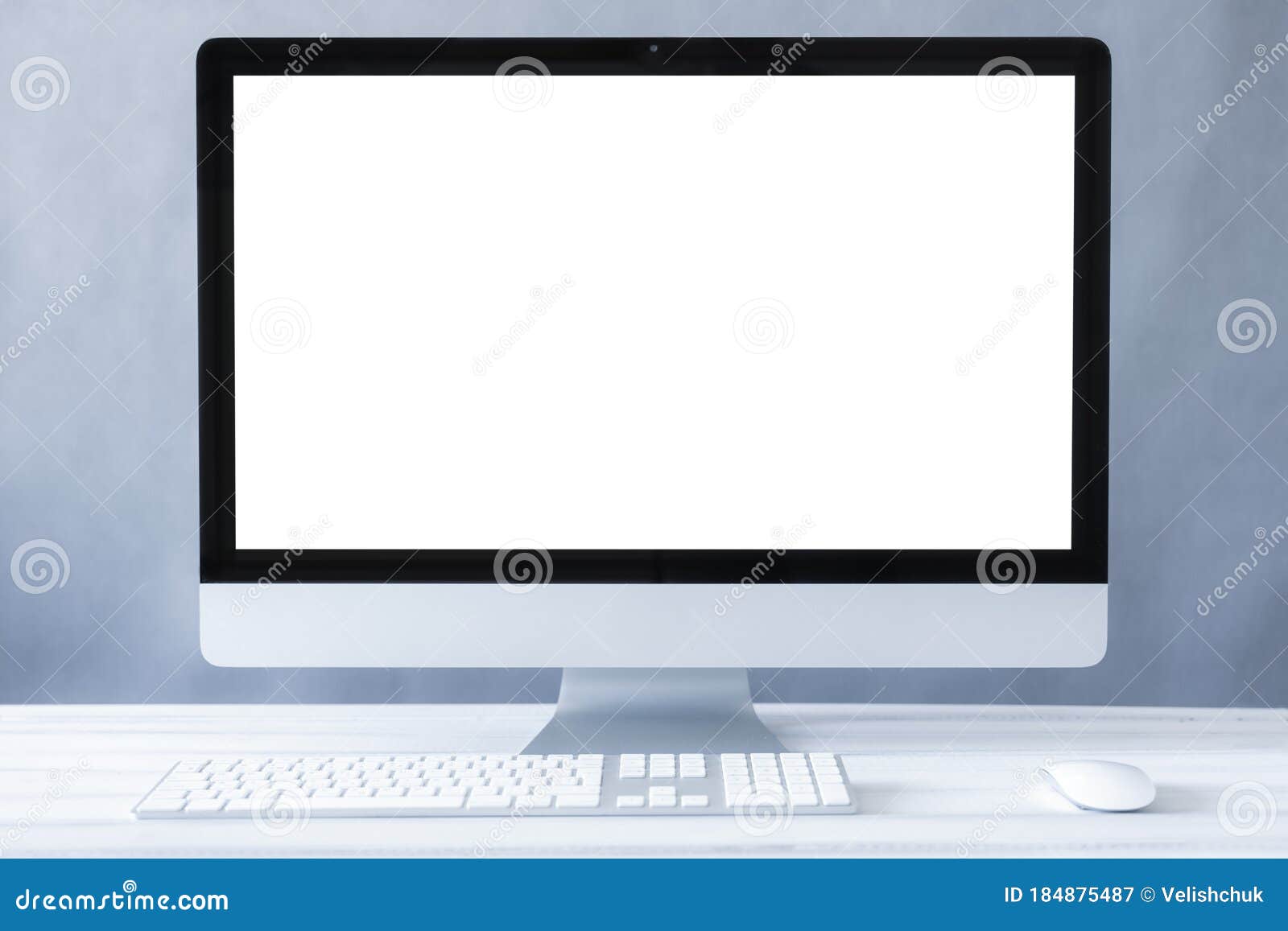 Computer All in One Mockup, Home and Office Workspace Concept. Stock ...