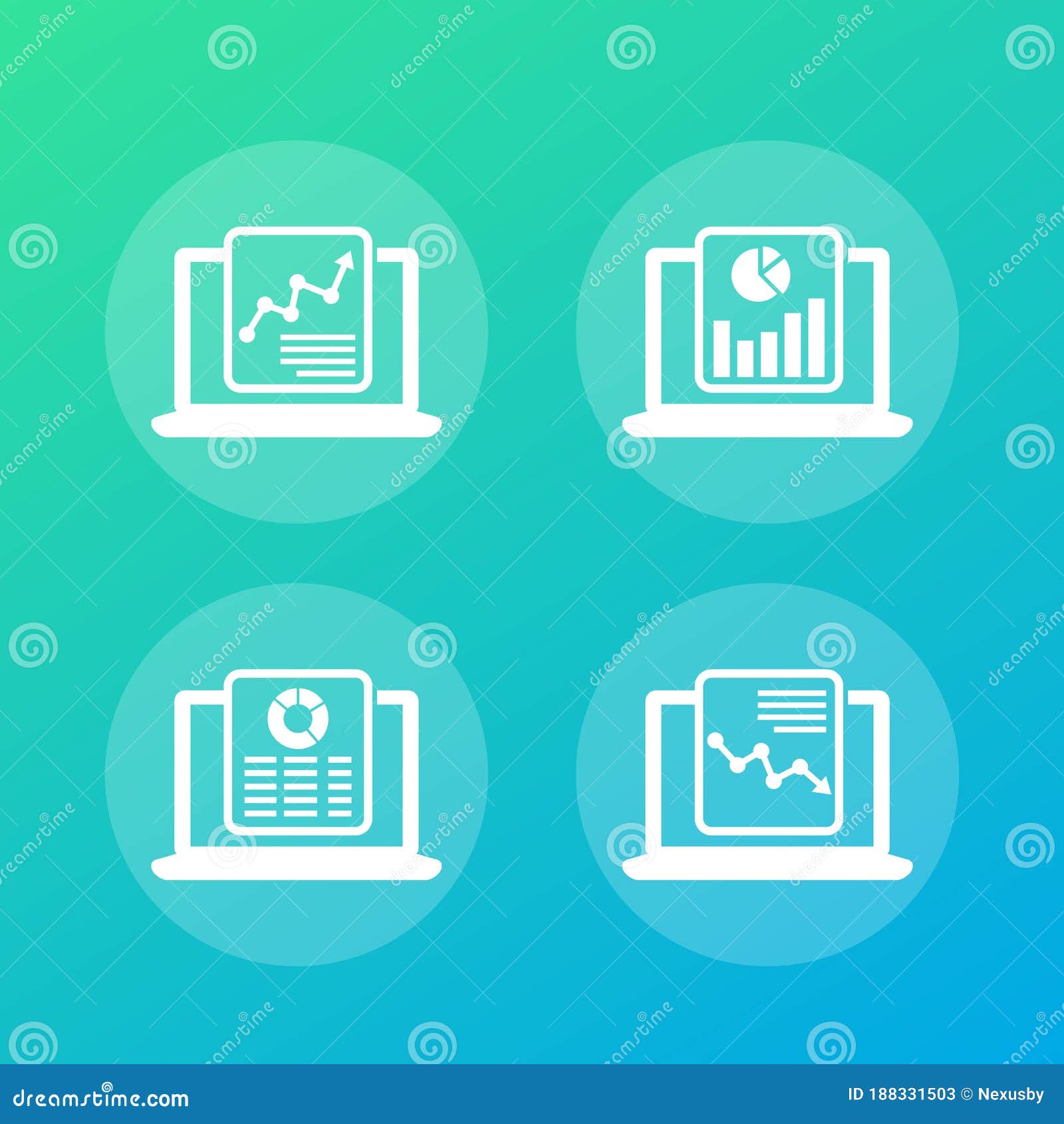 Computer Analysis, Business Analytics Vector Icons Stock Vector ...