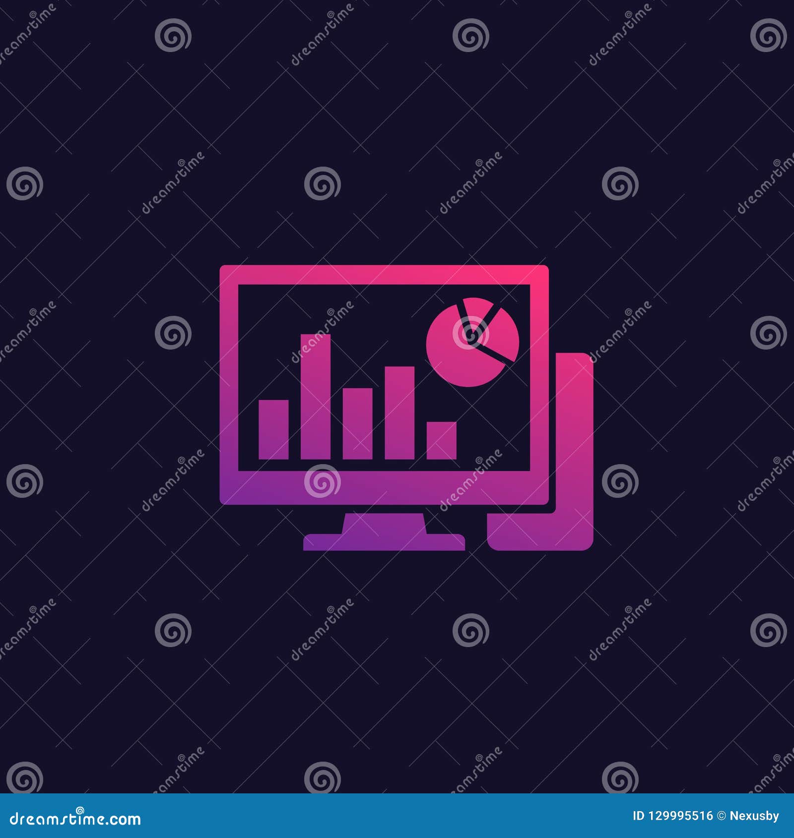 Computer Analysis, Data Analytics Vector Icon Stock Vector ...