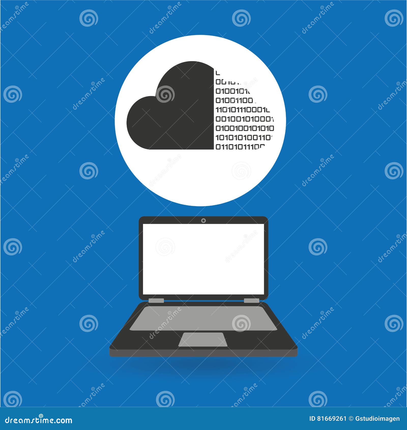 Computer Analysis Data Cloud Binary Stock Vector - Illustration of arrow, concept: 81669261