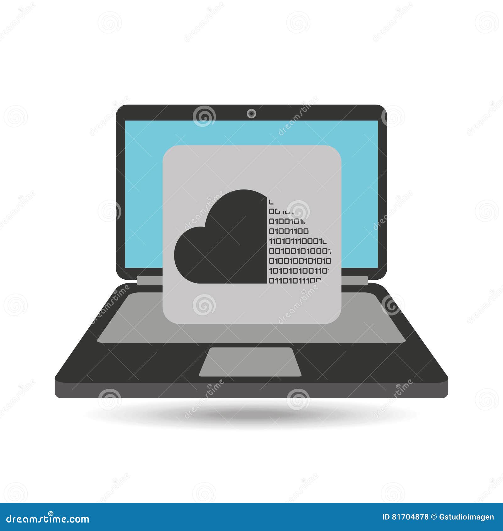 Computer Analysis Data Cloud Binary Stock Vector - Illustration of design, analysis: 81704878