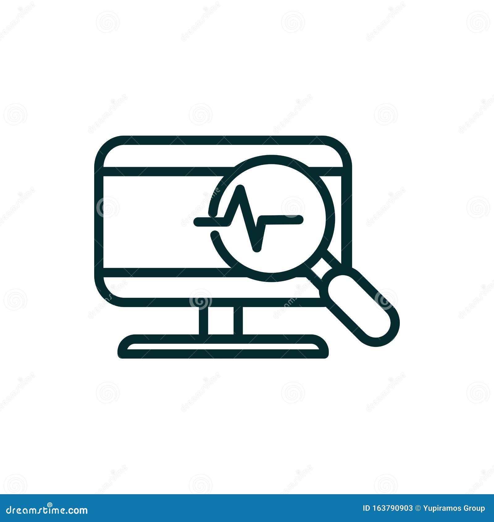 Computer Analysis Heart Equipment Medical Icon Line Stock Vector ...