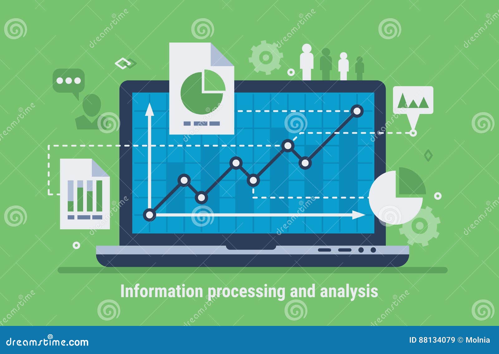 Computer analysis stock vector. Illustration of technology - 88134079