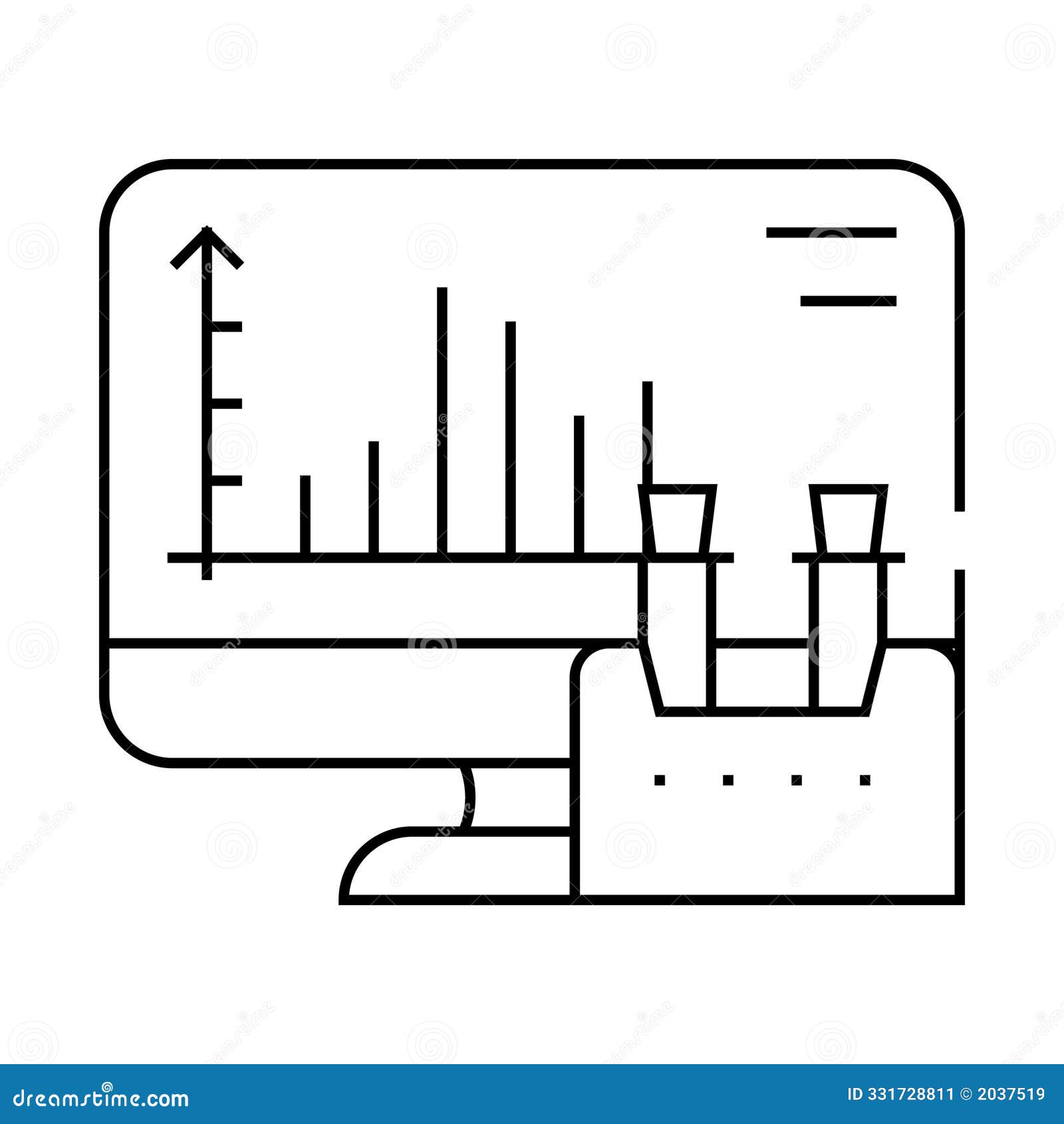 Computer Analysis of Vaccine Line Icon Vector Illustration Stock ...