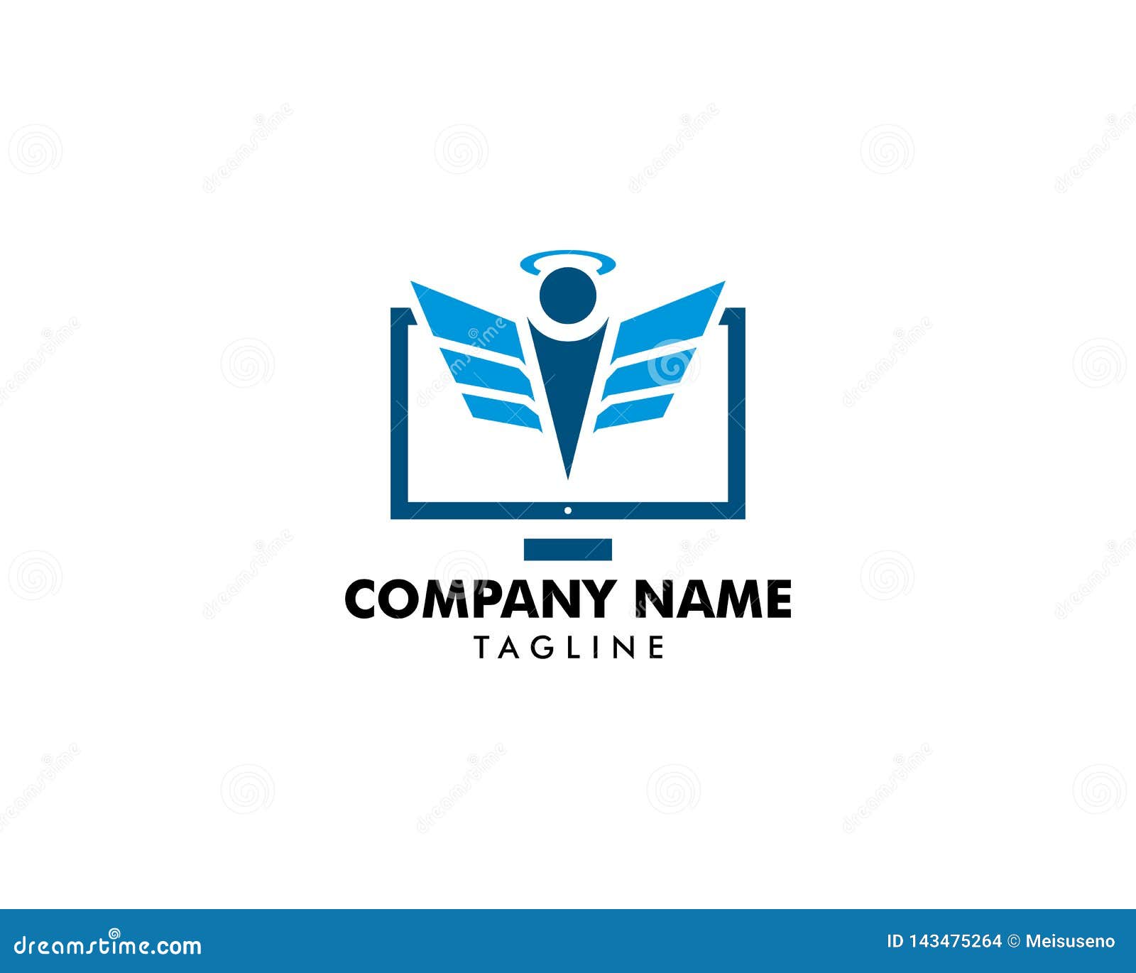 Computer angel logo design stock vector. Illustration of graphic ...