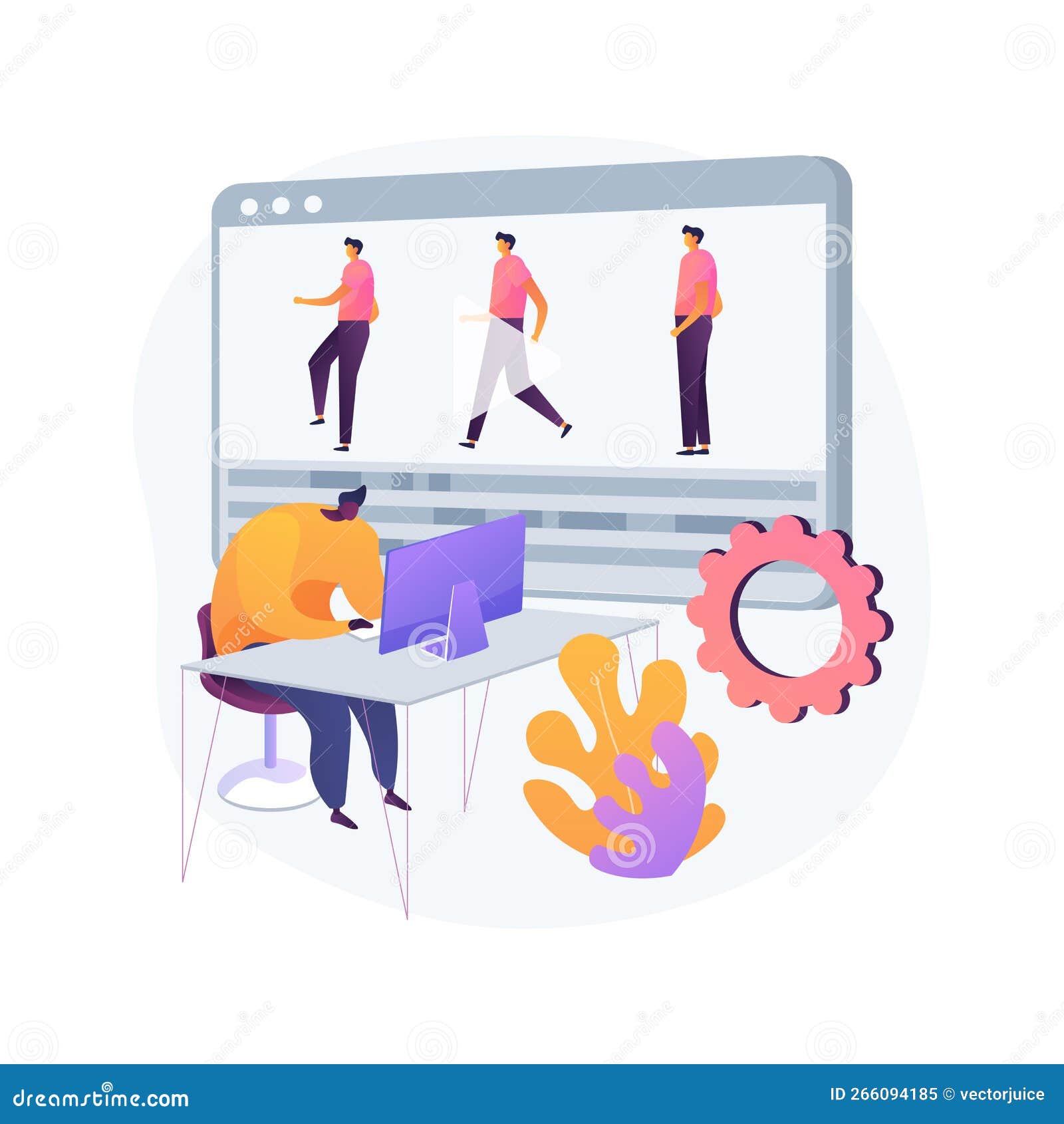 Computer Animation Abstract Concept Vector Illustration Stock Vector ...