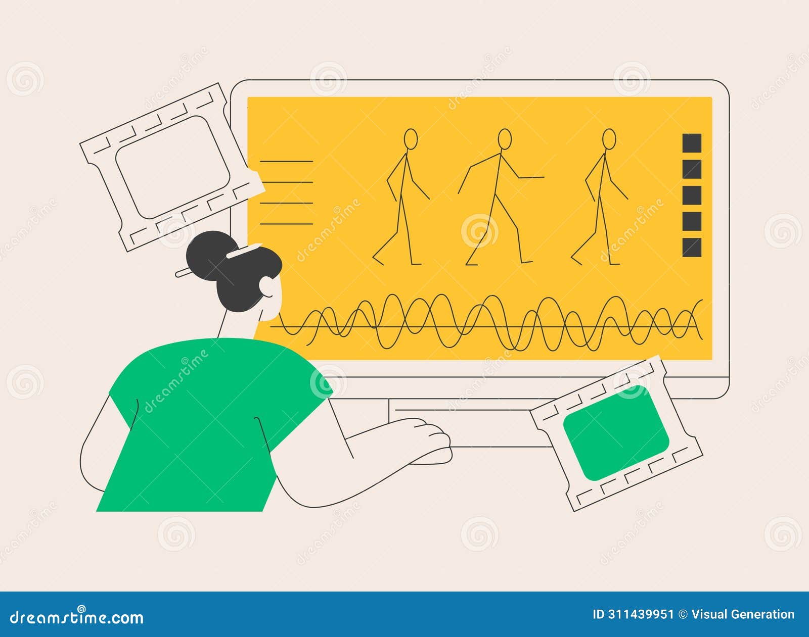 Computer Animation Abstract Concept Vector Illustration. Stock Vector ...