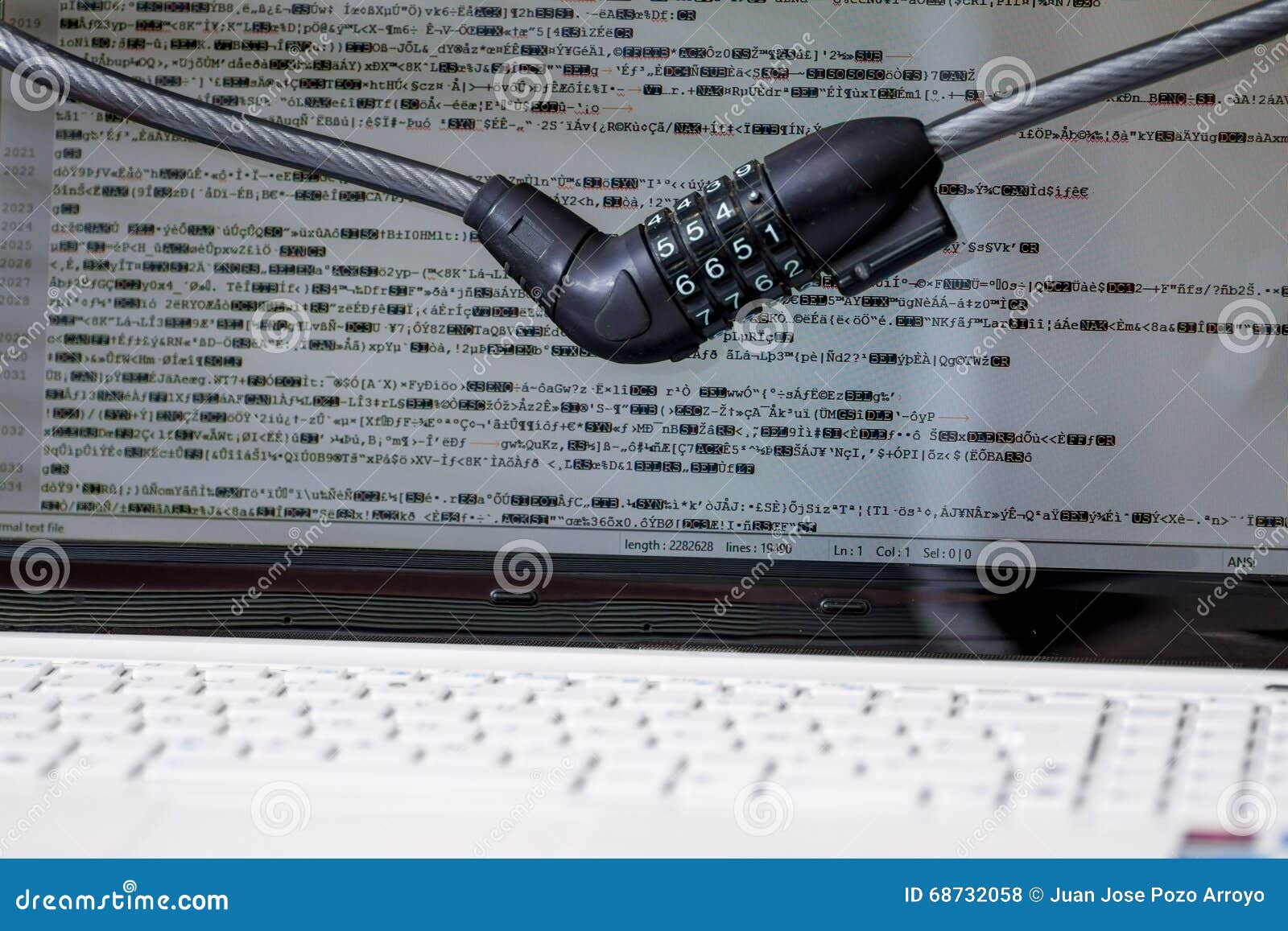 Computer Anti-theft, Encrypted. Secure Computer Stock Photo - Image of ...