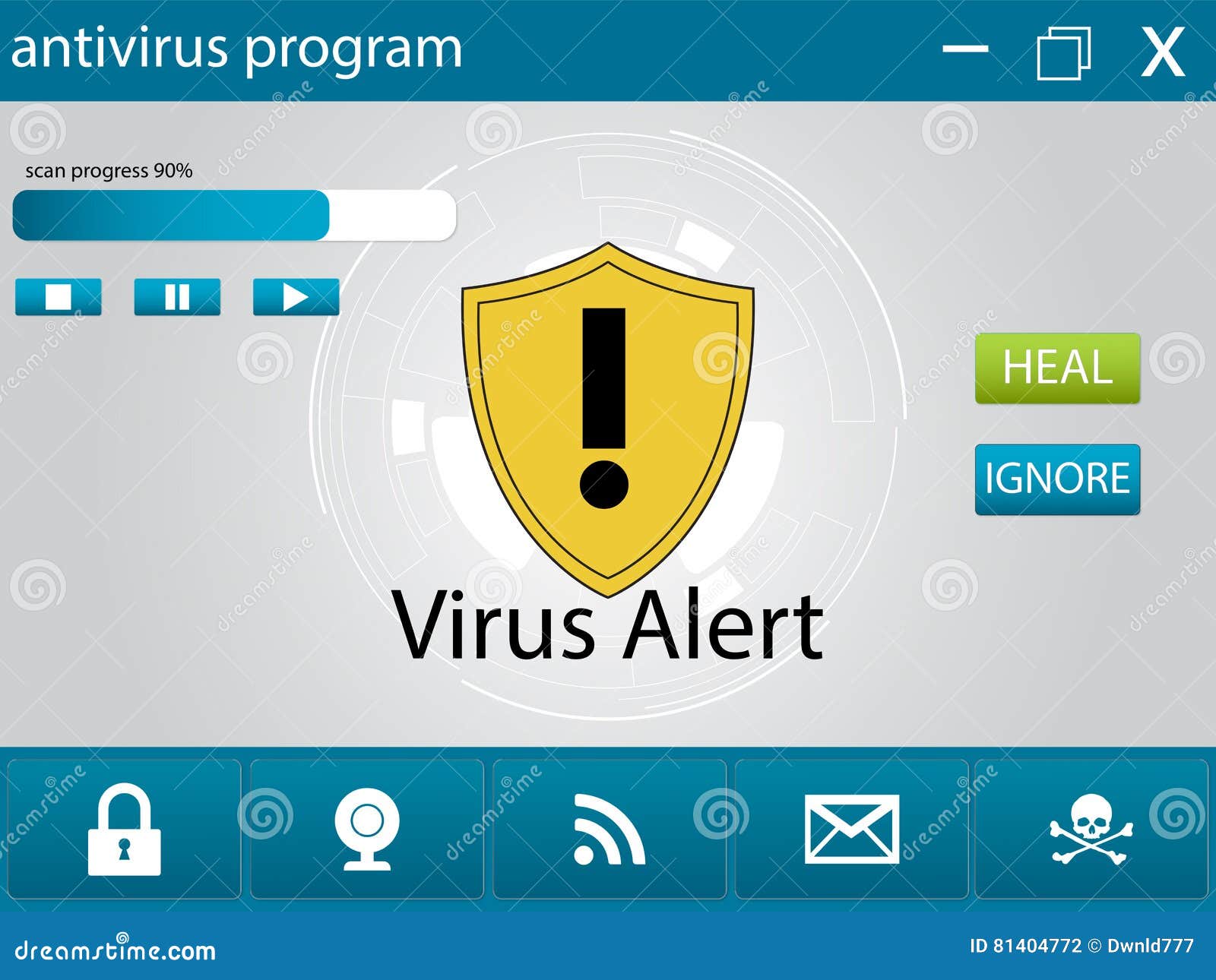 Computer antivirus program stock illustration. Illustration of crime ...