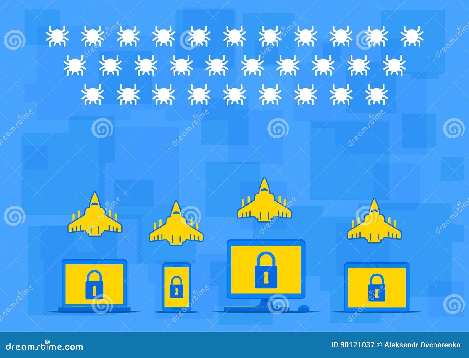 Computer Antivirus Warning Line Icon, Concept Sign, Outline Vector ...