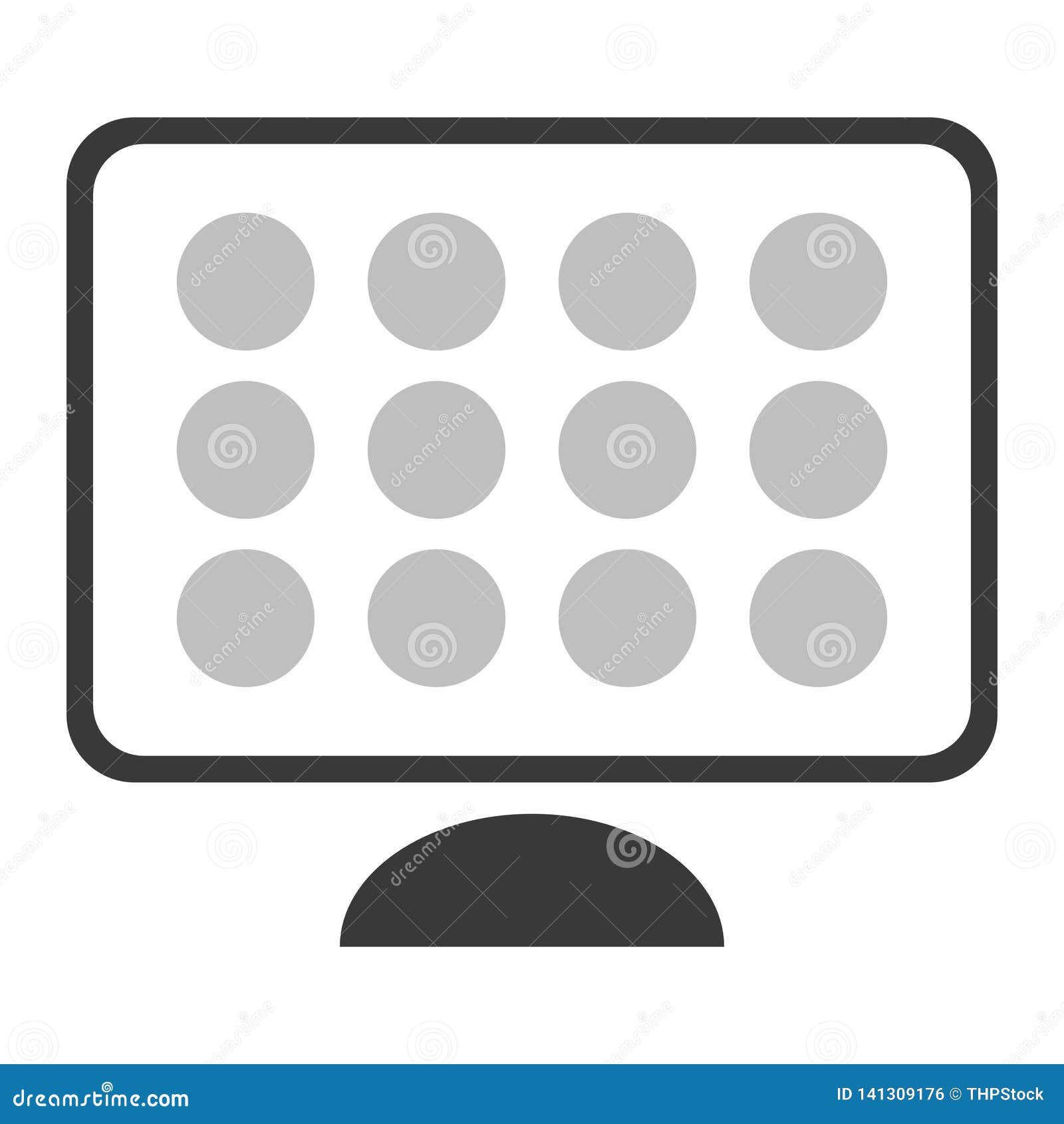Computer App Icons on Screen Vector Stock Vector - Illustration of ...
