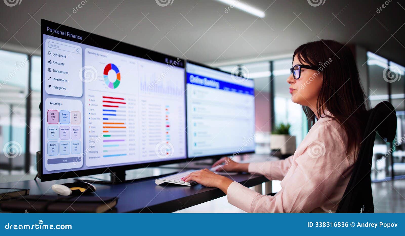 Computer App for Money, Budget Stock Photo - Image of service, online ...