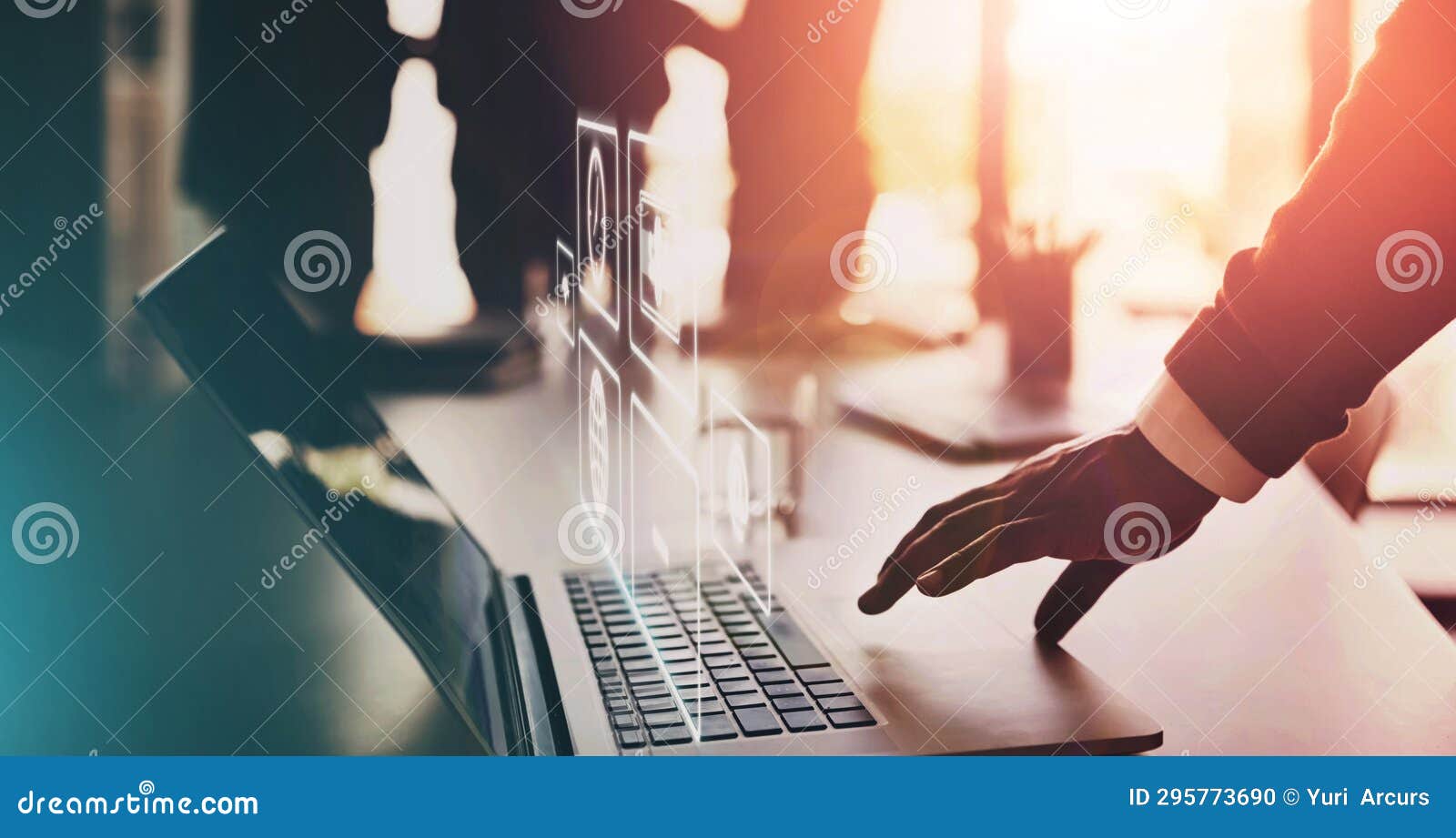 Overlay, Hands Or Phone Screen For Mockup In Office For Product Space ...