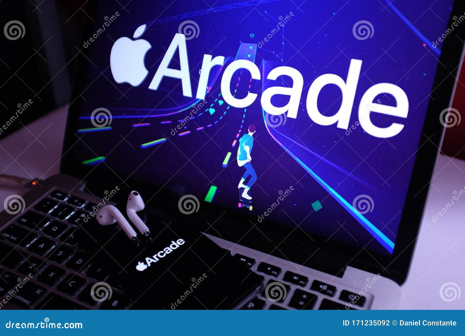 Computer with the Apple Arcade Logo Editorial Photography - Image of ...