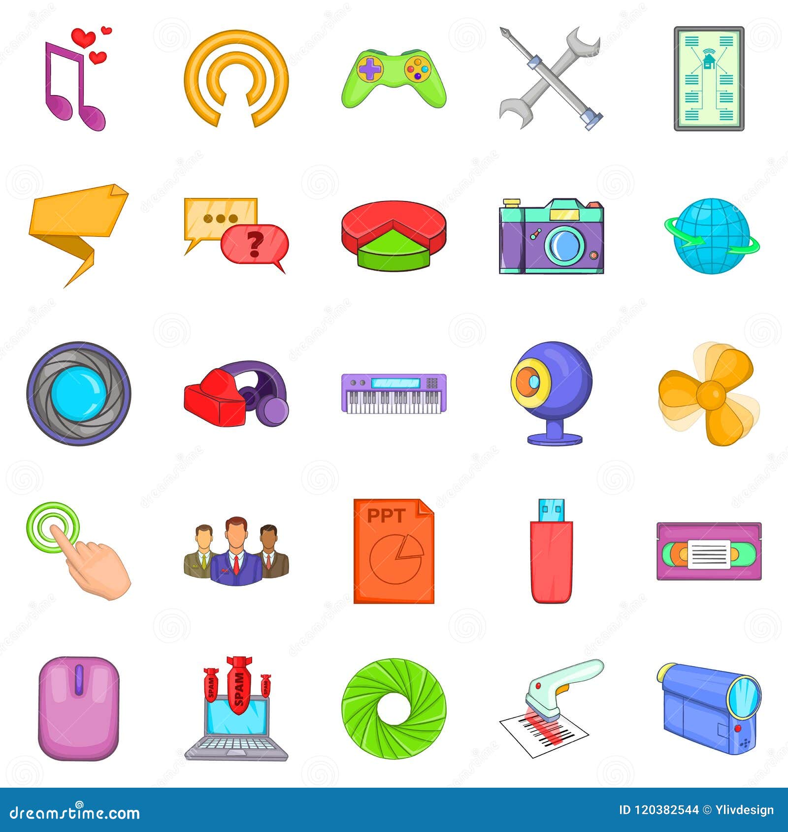 Computer Application Icons Set, Cartoon Style Stock Vector ...