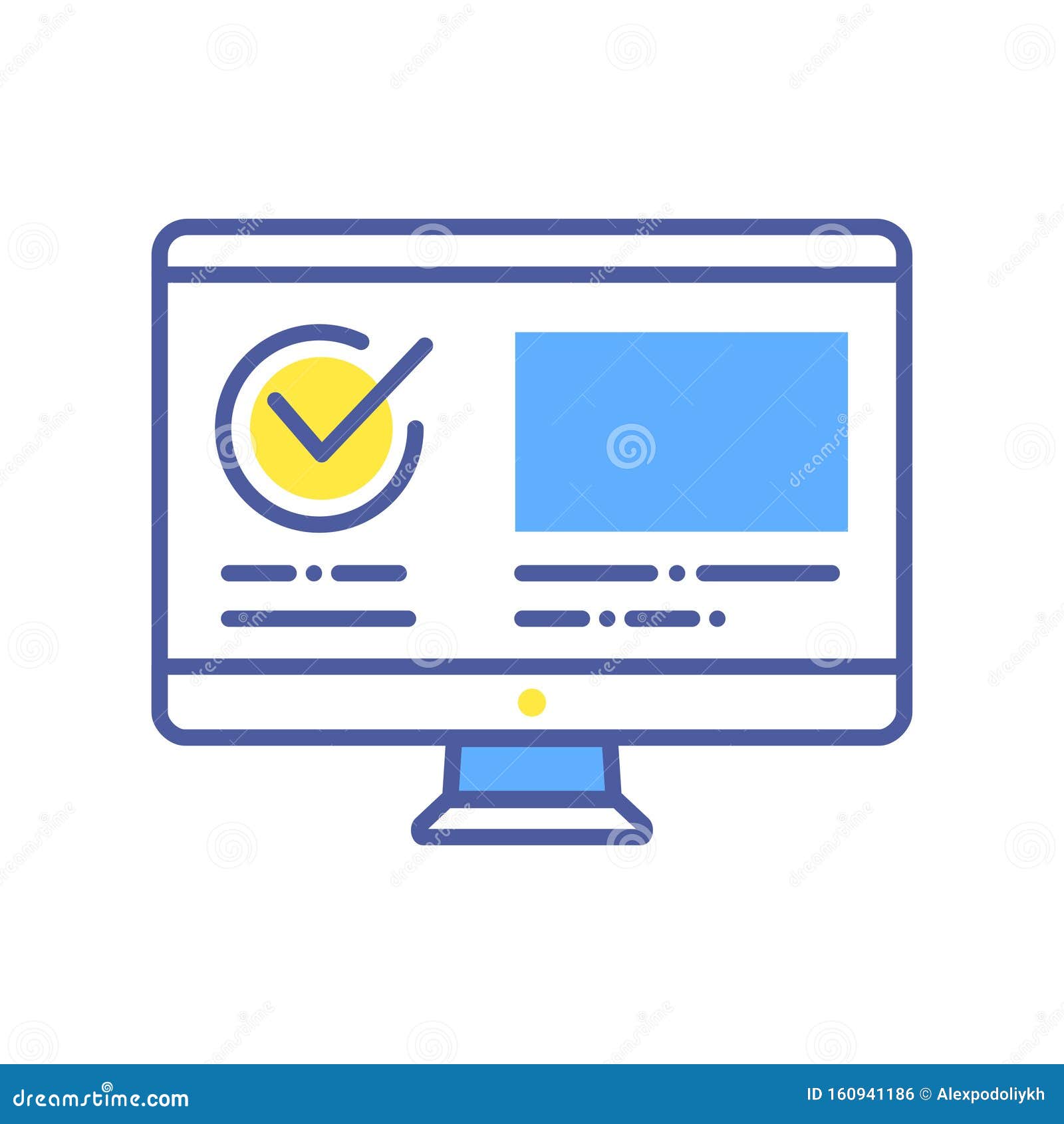 Computer with Approved Checkmark Color Line Icon. Successful ... Computer with Approved Checkmark Color Line Icon. Successful ...